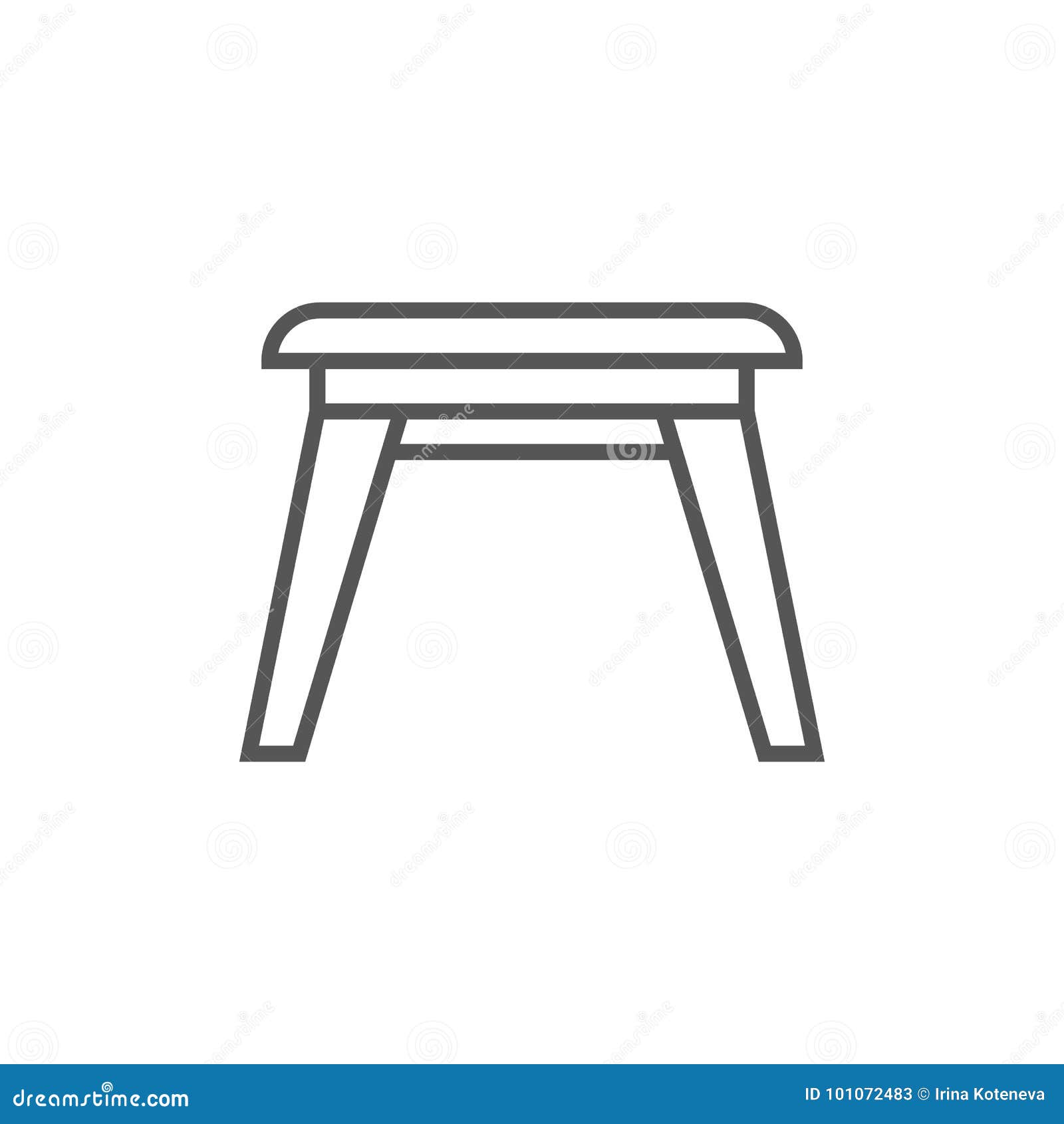 Icono Del Taburete De Madera En Estilo Linear Ilustración del Vector ...