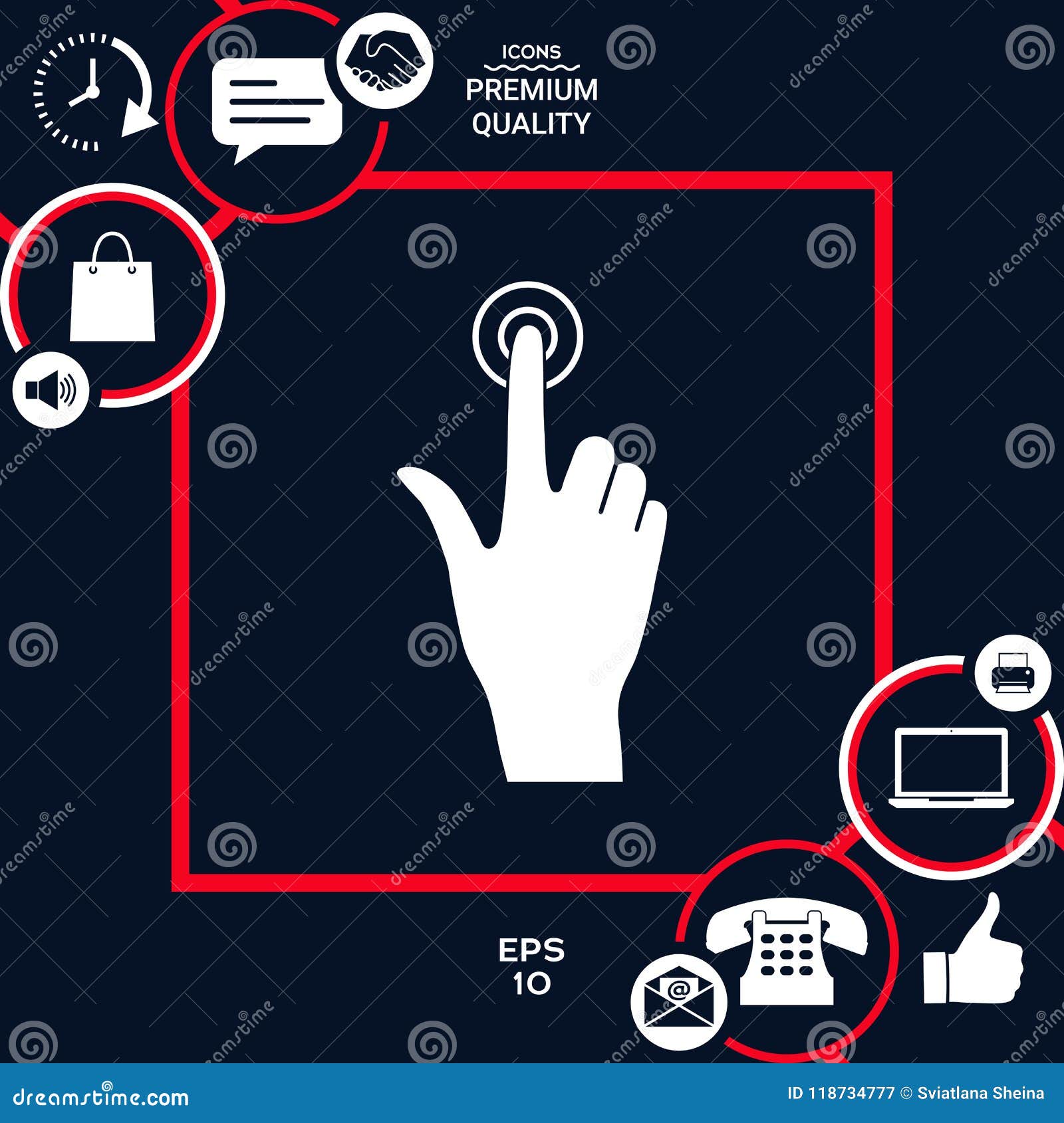 Icono Del Tecleo De La Mano Ilustración del Vector - Ilustración de ...