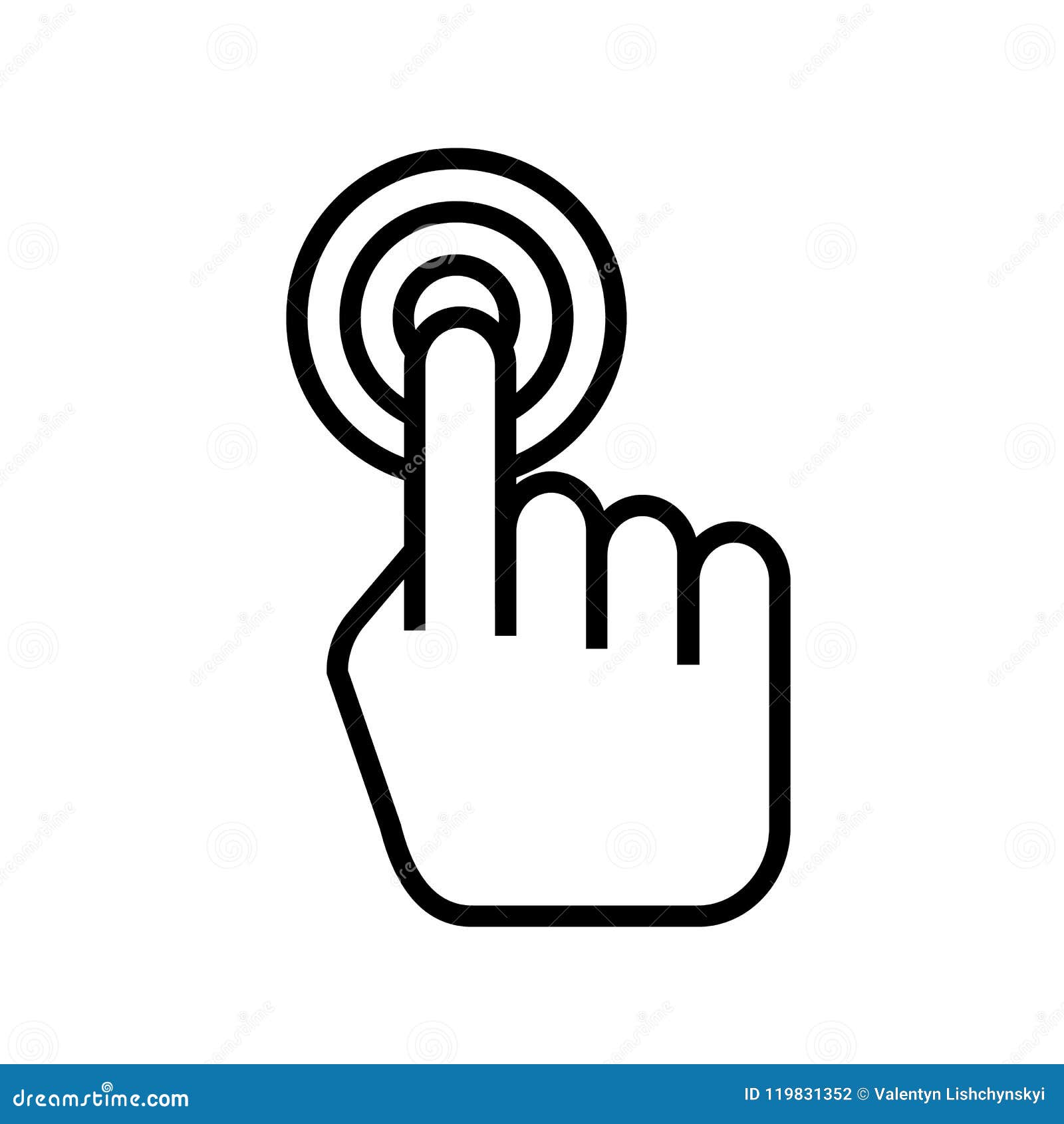 Icono Del Tecleo De La Mano Stock de ilustración - Ilustración de ...