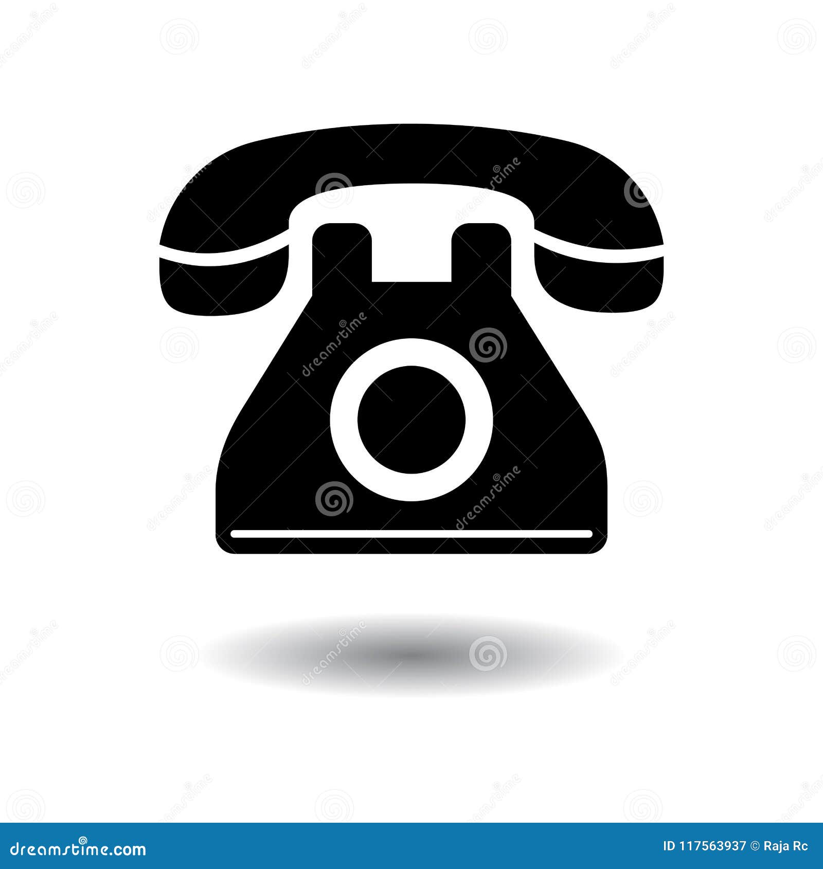 Icono Del Teléfono Del Vector Blanco Y Negro Ilustración del Vector ...