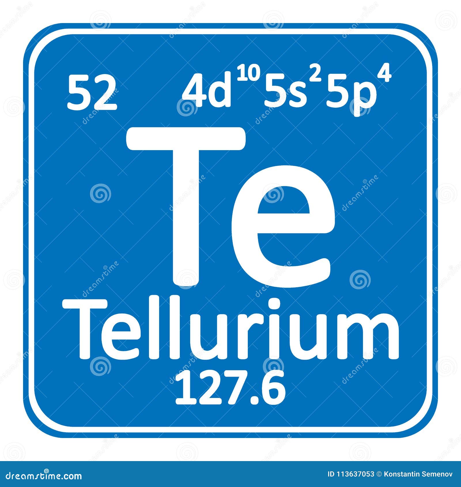 Icono Del Telurio Del Elemento De Tabla Periódica Stock de ilustración ...