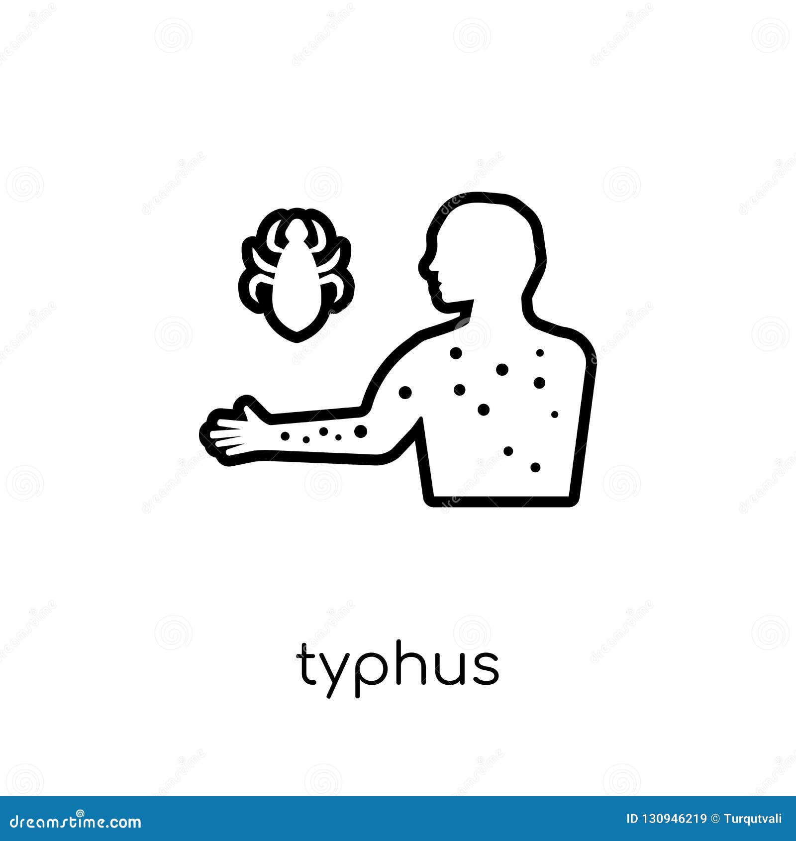 Icono Del Tifus Icono Linear Plano Moderno De Moda Del Tifus Del Vector ...
