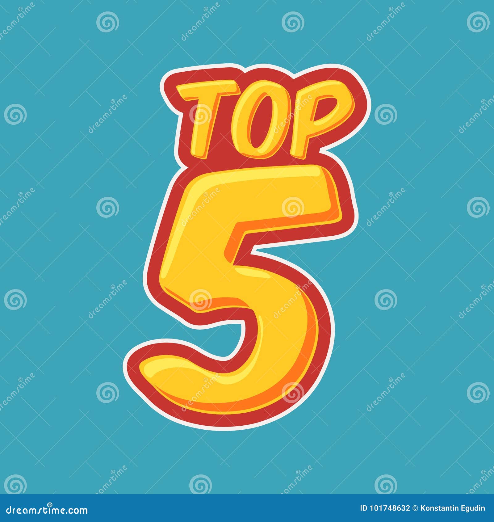 Icono del top 5 ilustración del vector. Ilustración de logro - 101748632