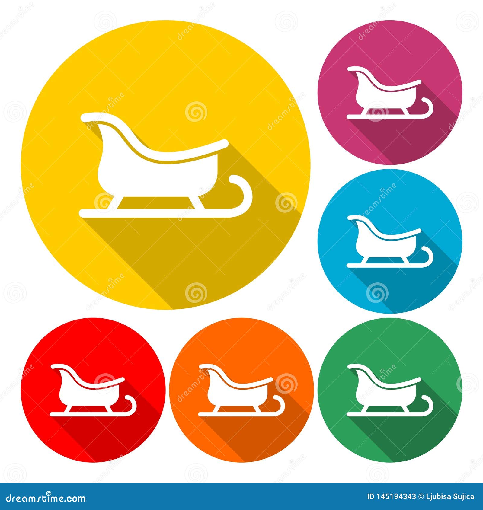 Icono Del Trineo - Ejemplo Del Vector Con La Sombra Larga Ilustración ...