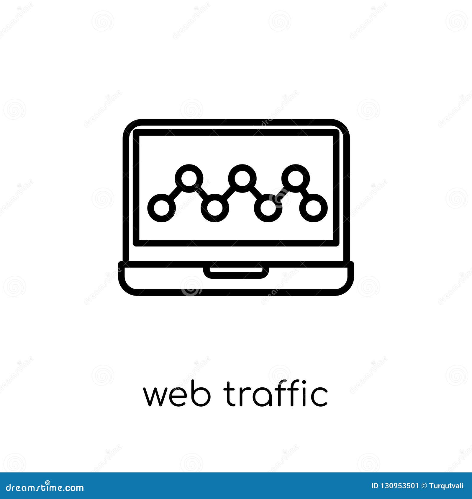 Icono Del Tráfico De La Web Tráfico Linear Plano Moderno De Moda I De La Web Del Vector ...