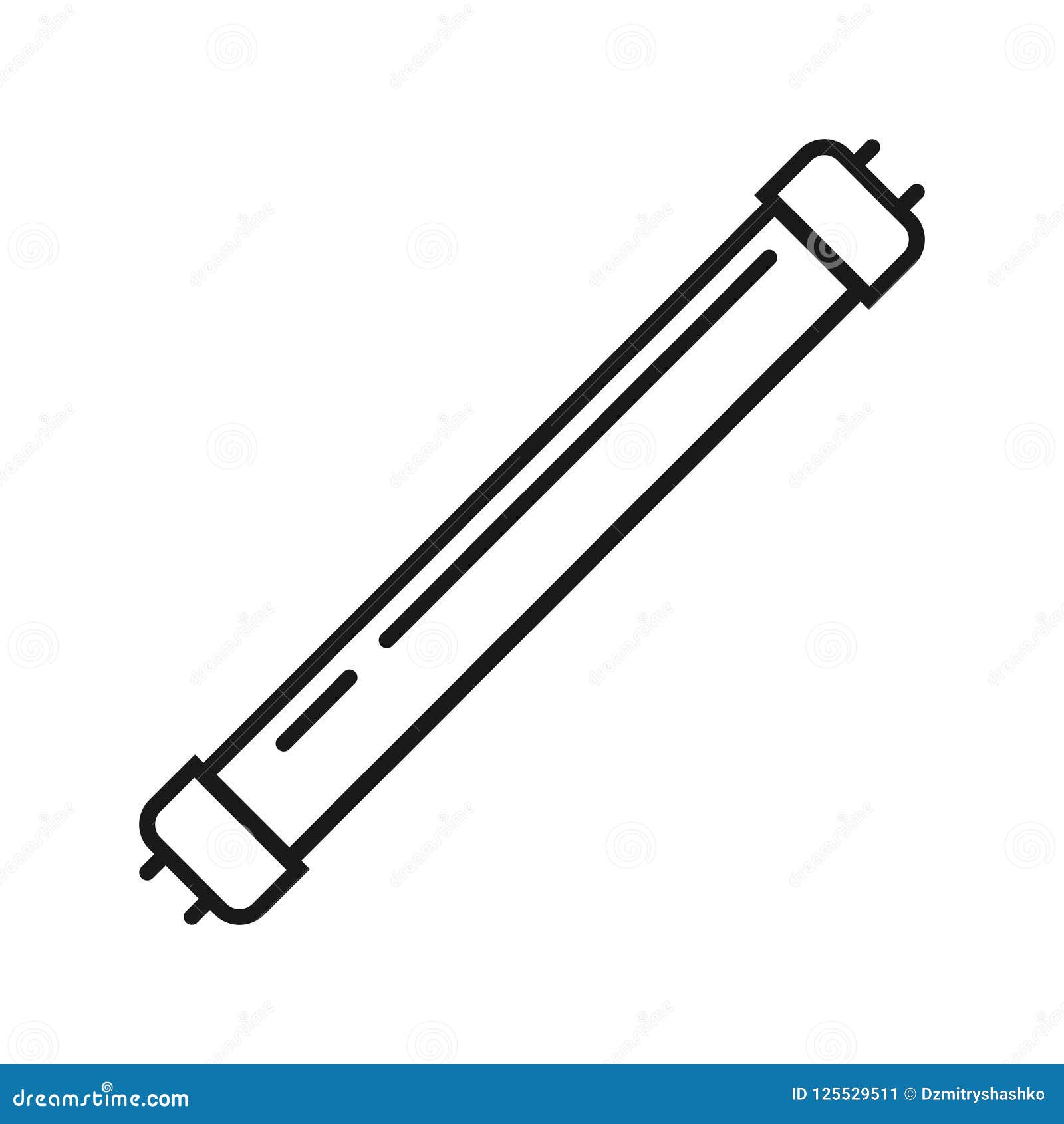 Icono Del Tubo Fluorescente Ilustración del Vector - Ilustración de ilumine, compacto: 125529511