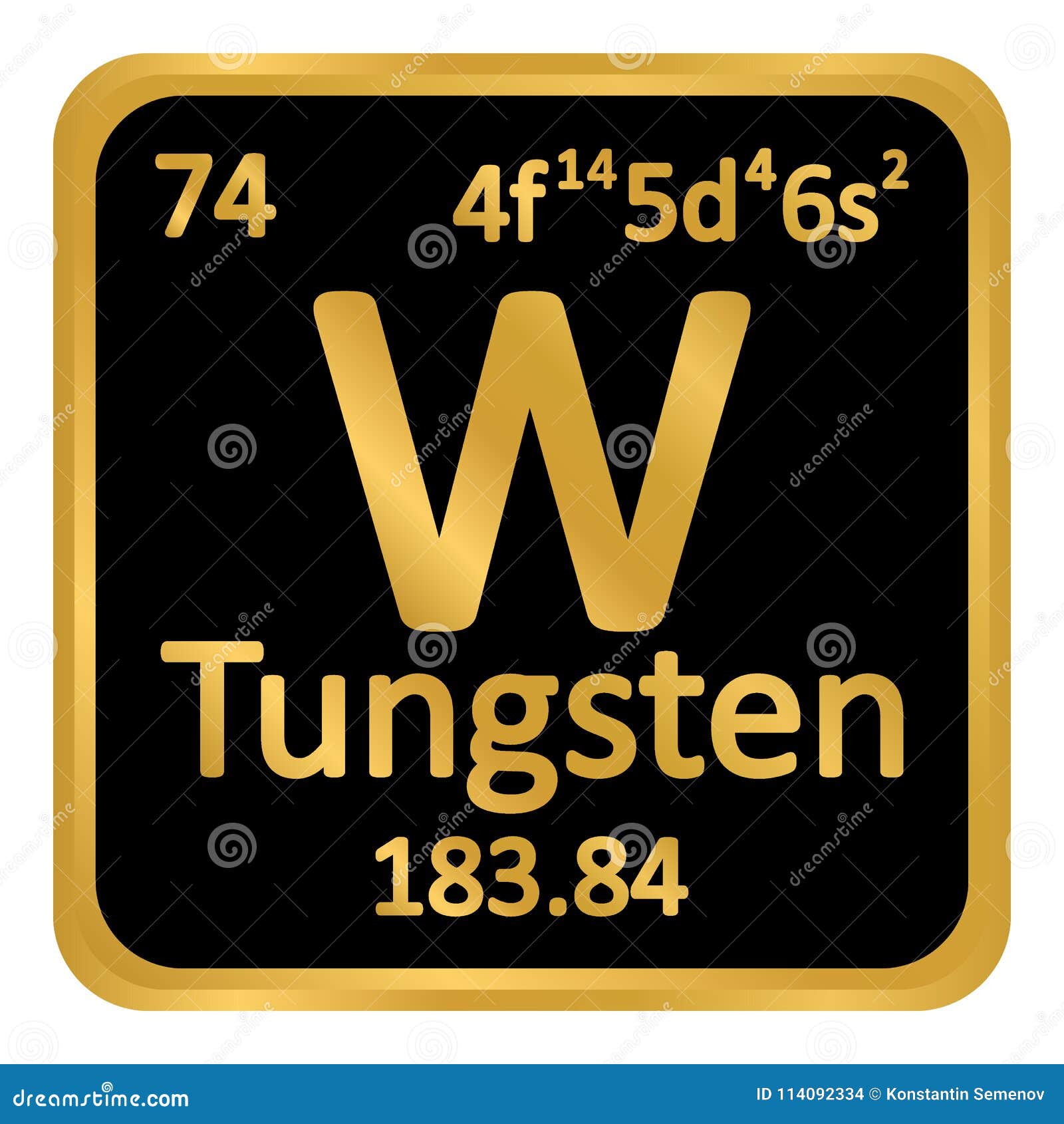 Icono Del Tungsteno Del Elemento De Tabla Periódica Stock de ...