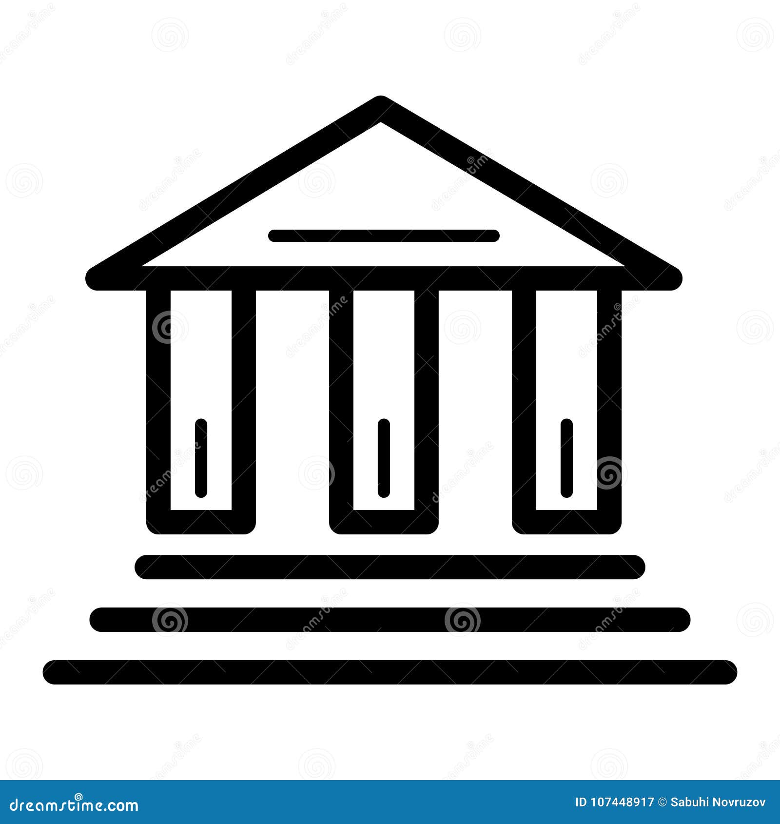 Icono Del Vector Del Banco Ejemplo Blanco Y Negro De Las Finanzas Icono ...