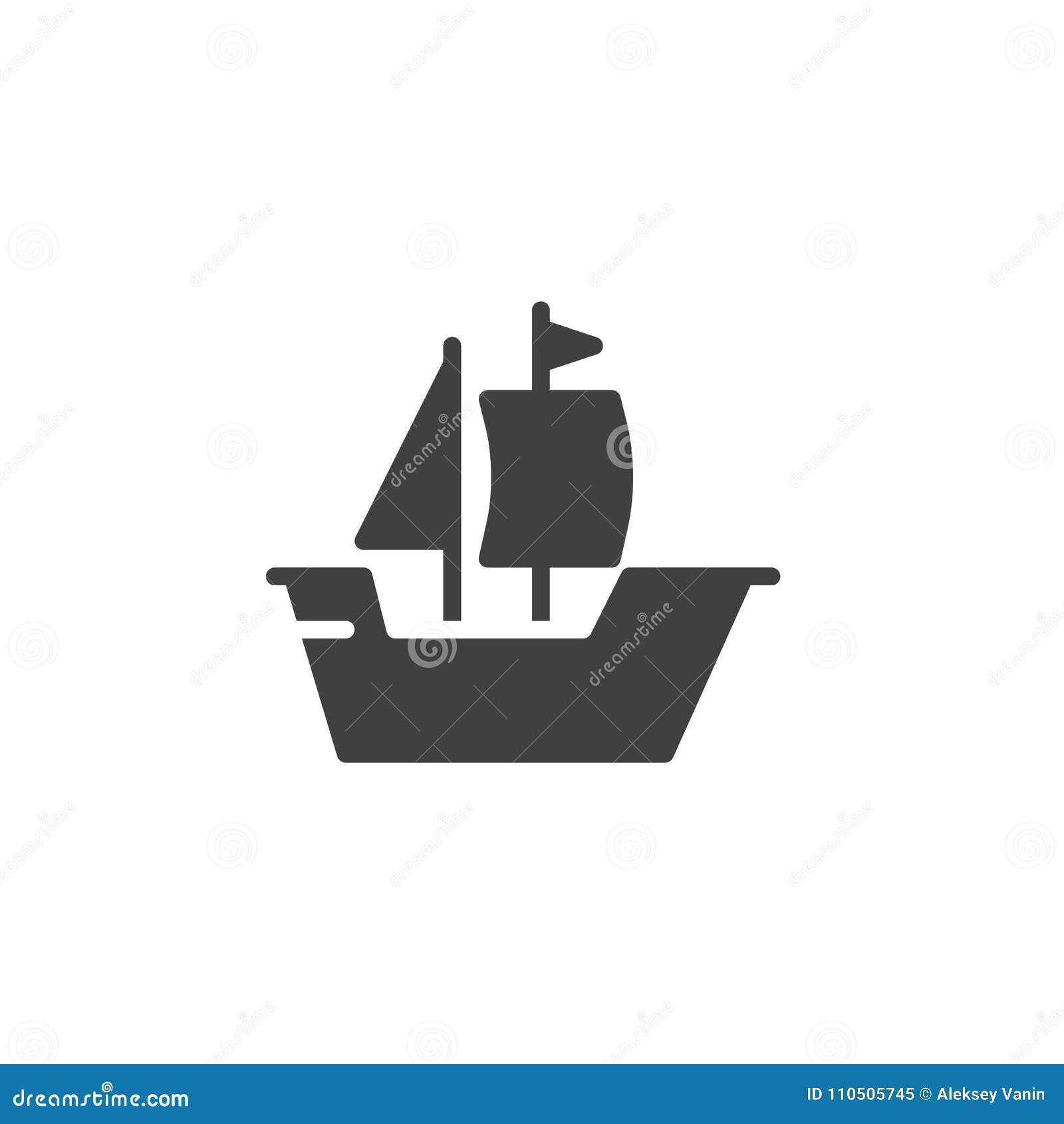 Icono Del Vector Del Barco Del Velero Ilustración del Vector ...