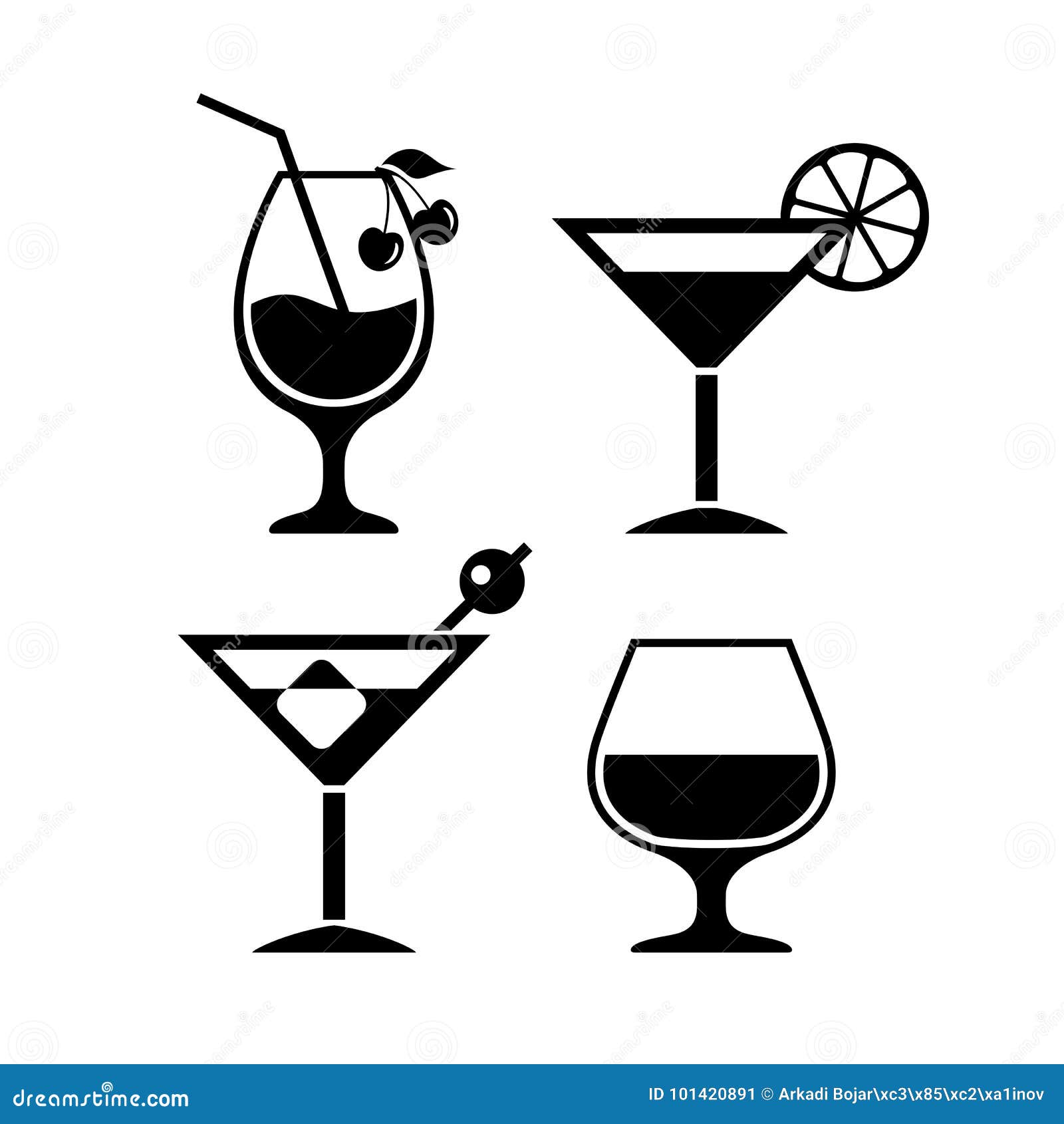 Icono Del Vector Del Cóctel Ilustración del Vector - Ilustración de ...