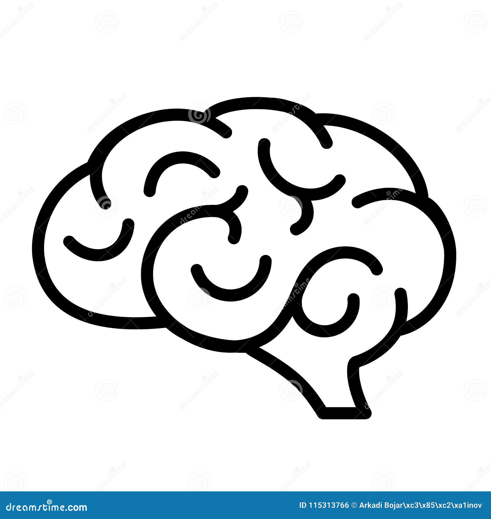 Icono Del Vector Del Cerebro Humano Ilustración del Vector ...