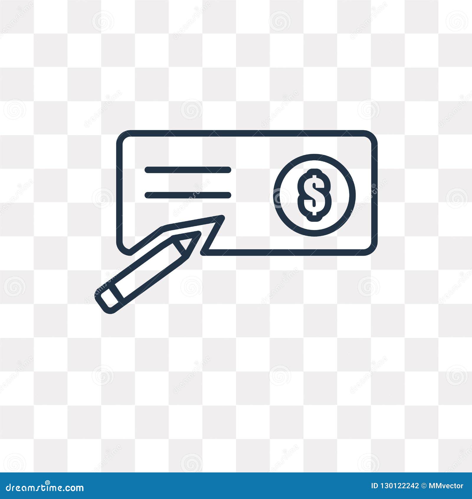Icono Del Vector Del Cheque Aislado En El Fondo Transparente, Ch Linear ...