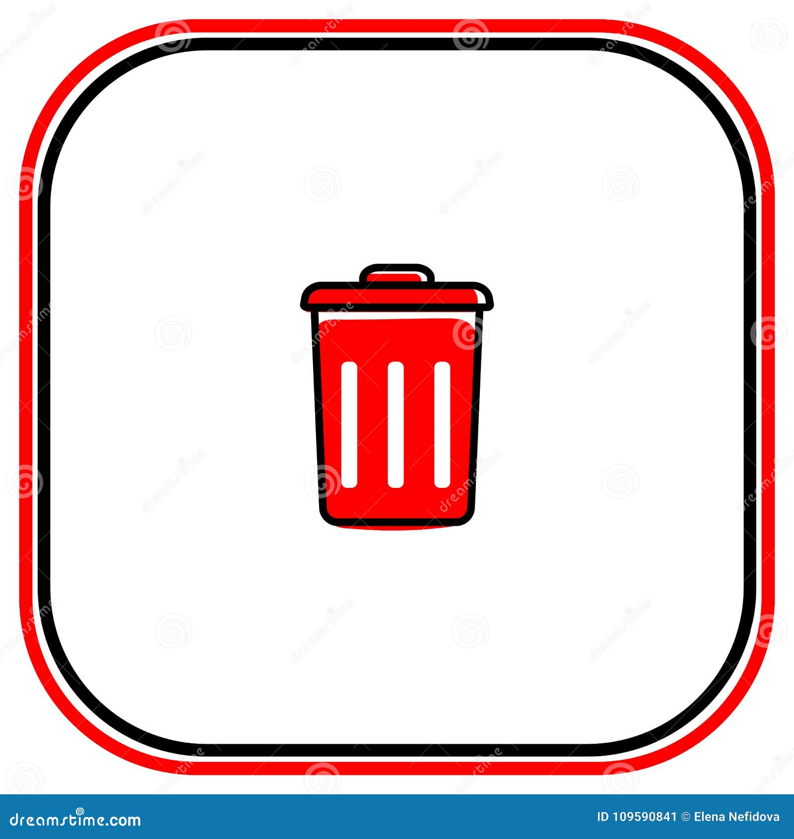 Icono Del Vector Del Cubo De La Basura Ilustración Del Vector