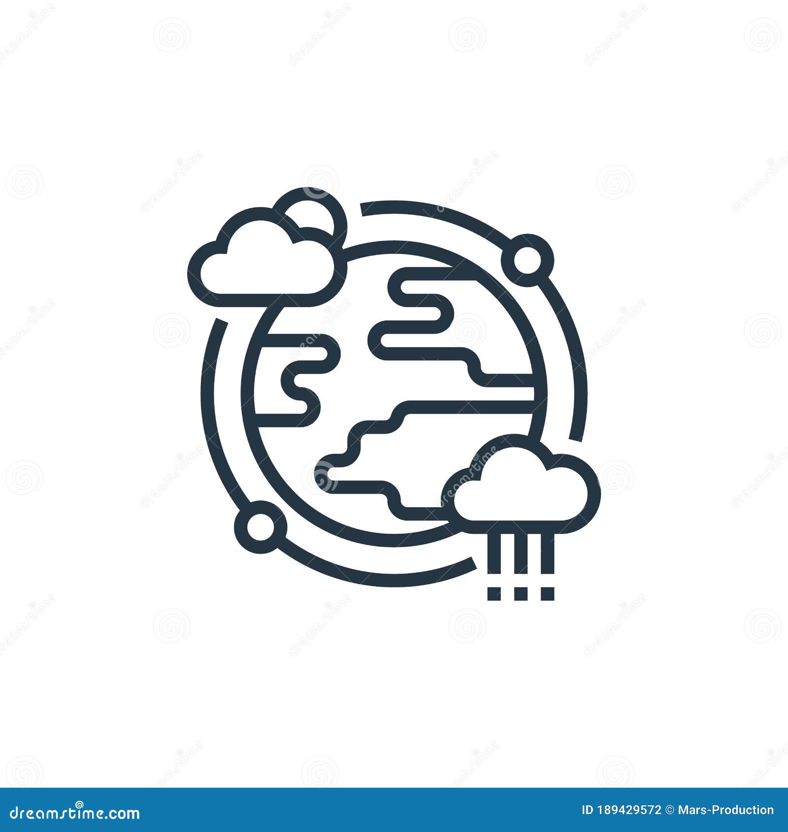 Icono Del Vector De Atmósfera Aislado En Fondo Blanco ícono De La Atmósfera De Línea Delgada