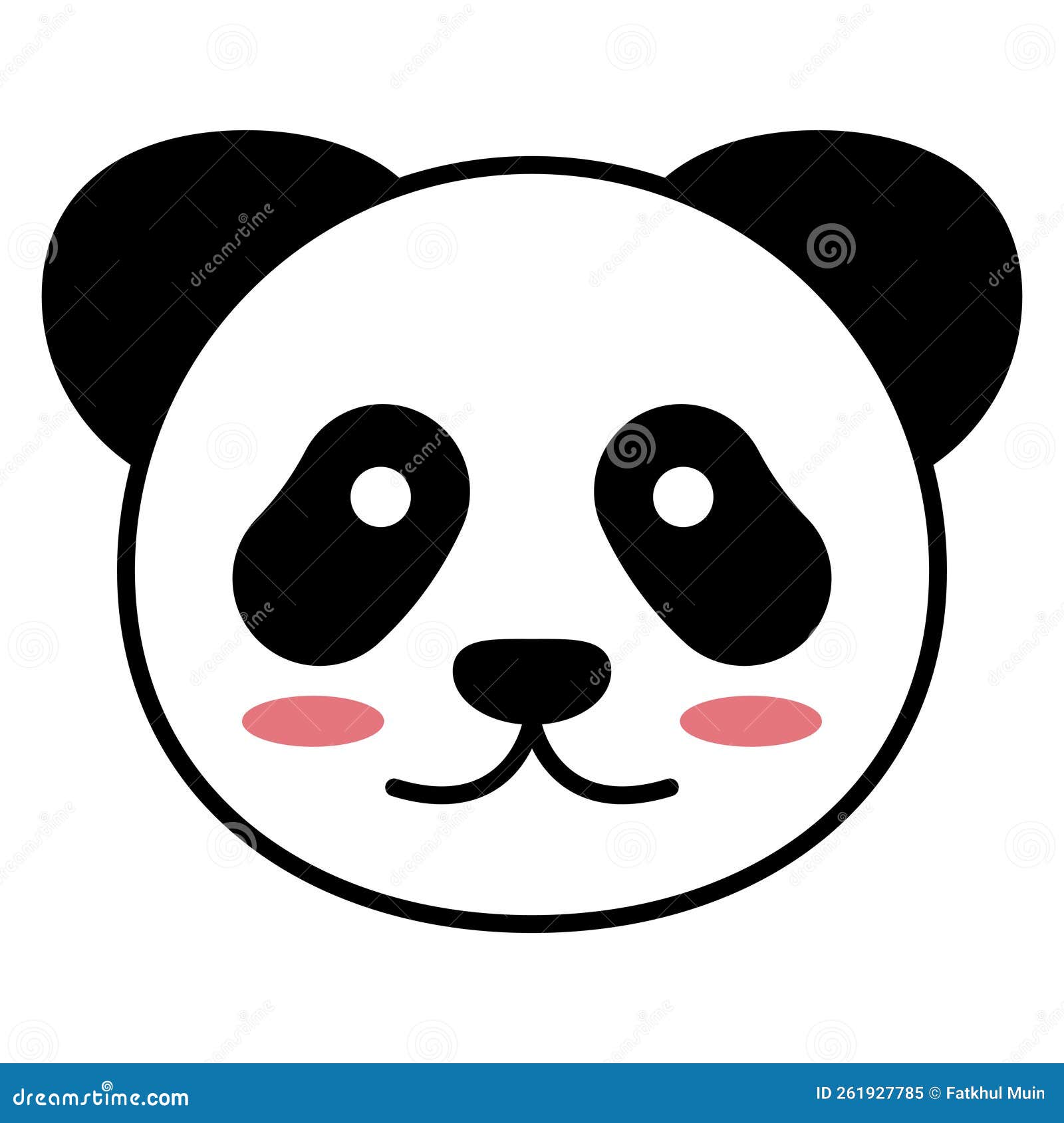 Icono Del Vector De Cara De Panda Lindo Ilustración del Vector ...