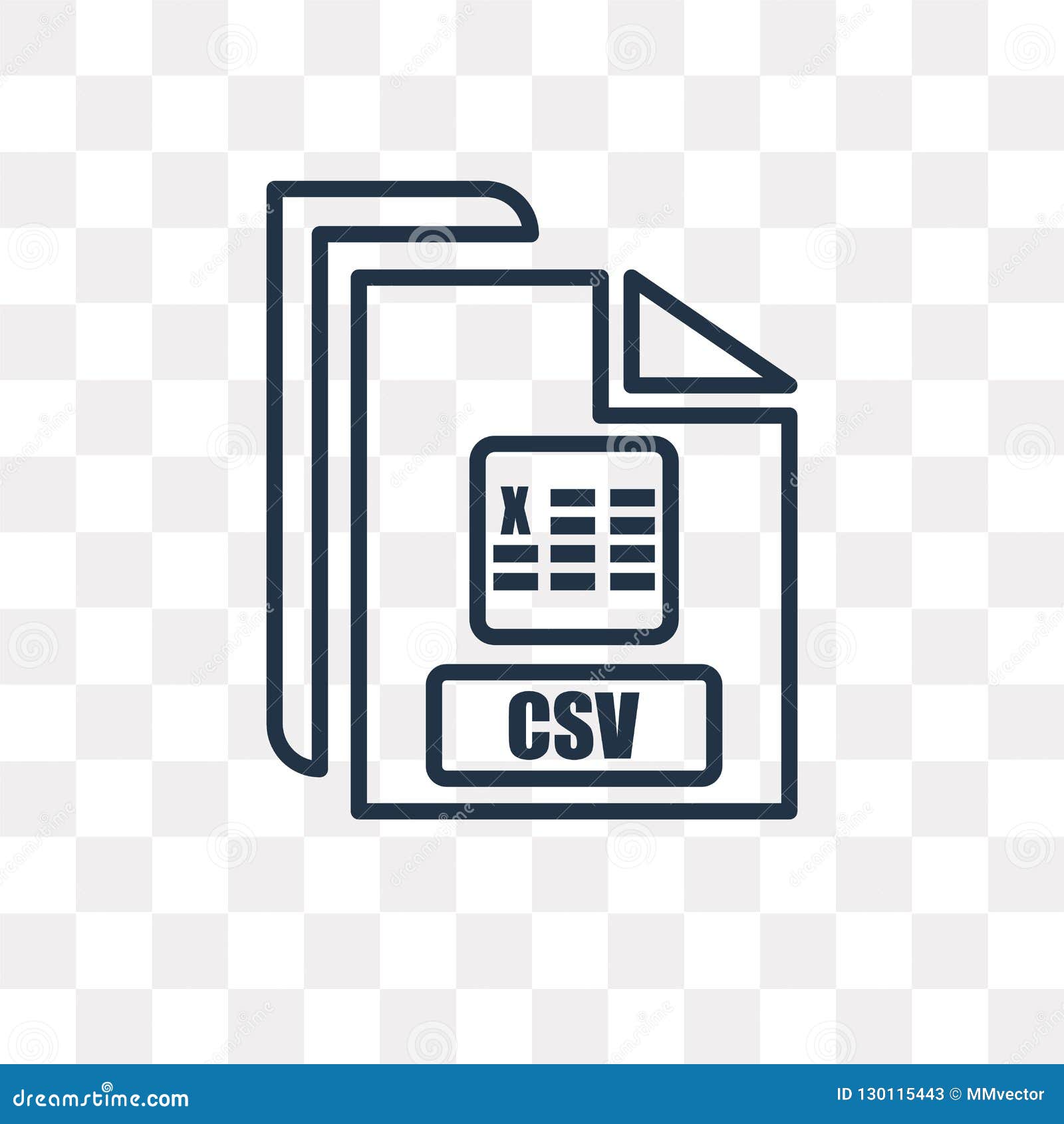 Icono Del Vector De Csv Aislado En El Fondo Transparente, Csv Linear T ...
