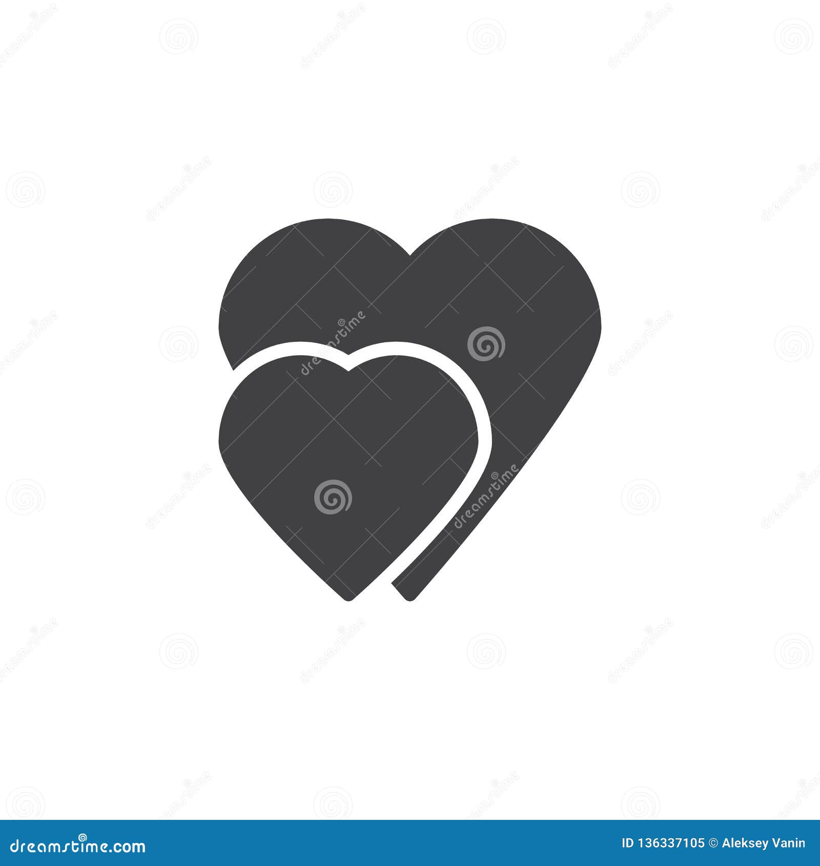 Icono Del Vector De Dos Corazones Ilustración del Vector - Ilustración ...