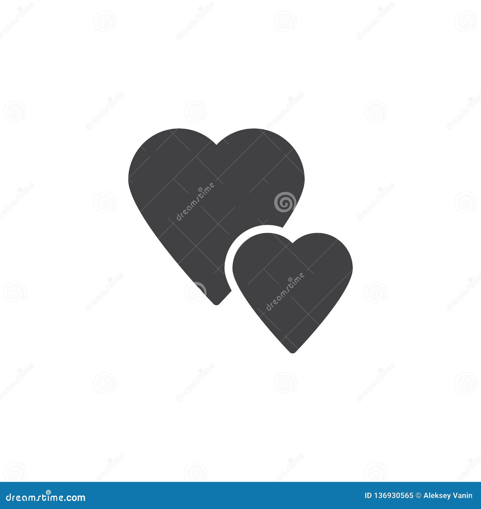 Icono Del Vector De Dos Corazones Ilustración del Vector - Ilustración ...