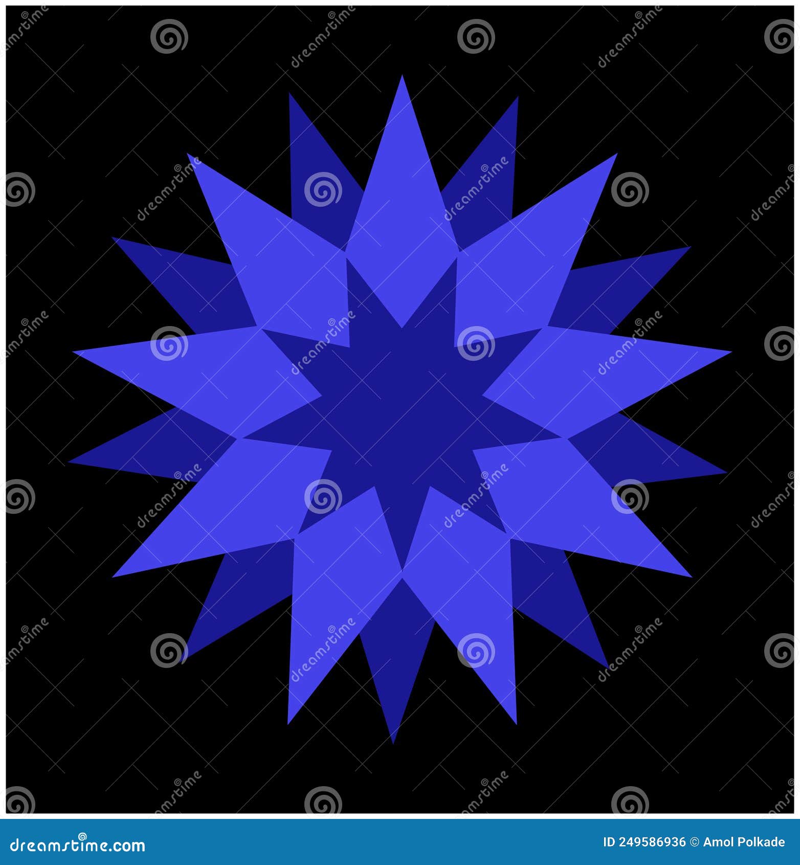 Icono Del Vector De Estrella Azul 3 Estrella Superpuesta Ilustración ...