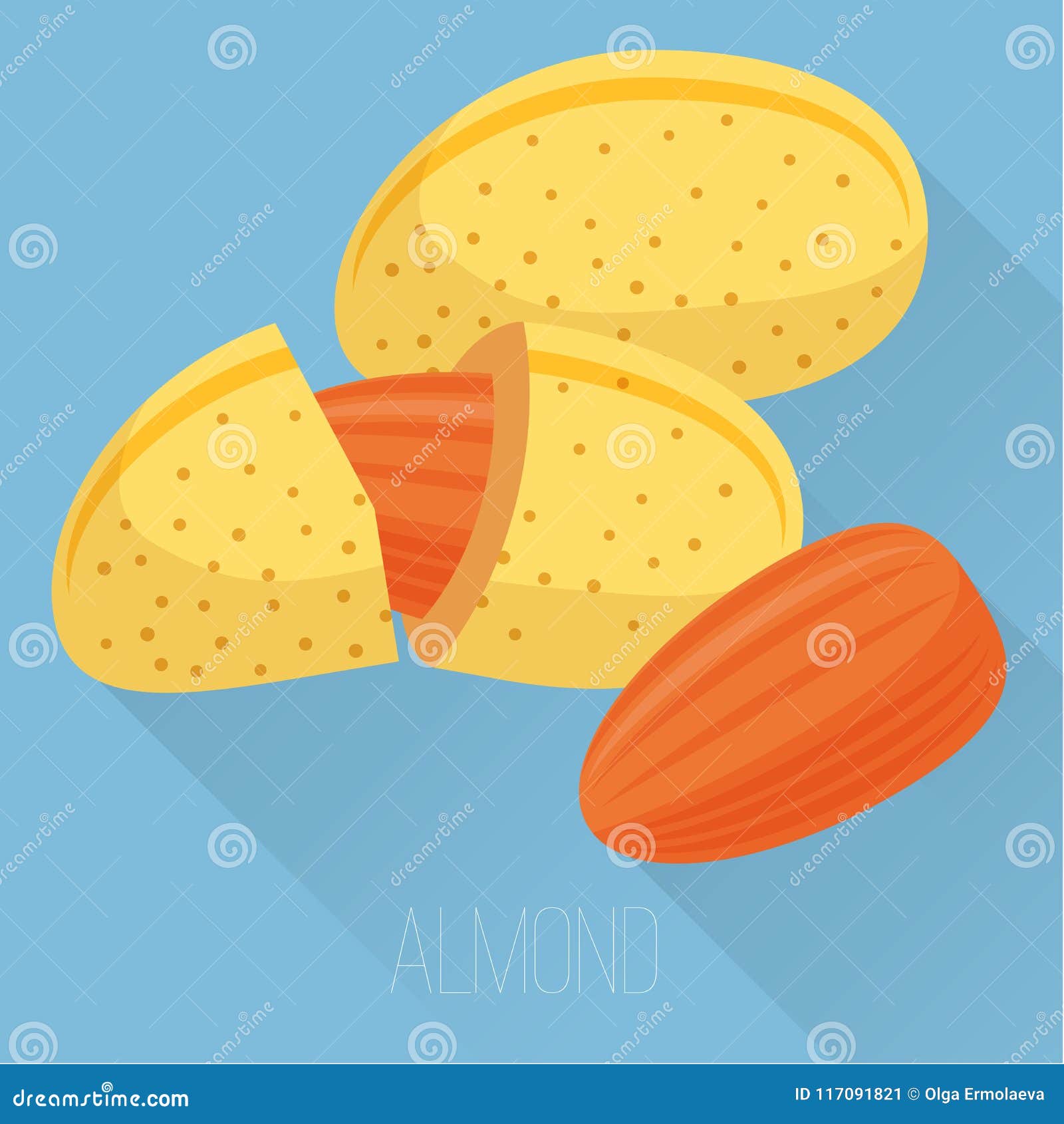 Icono Del Vector De La Almendra Ilustración del Vector - Ilustración de ...