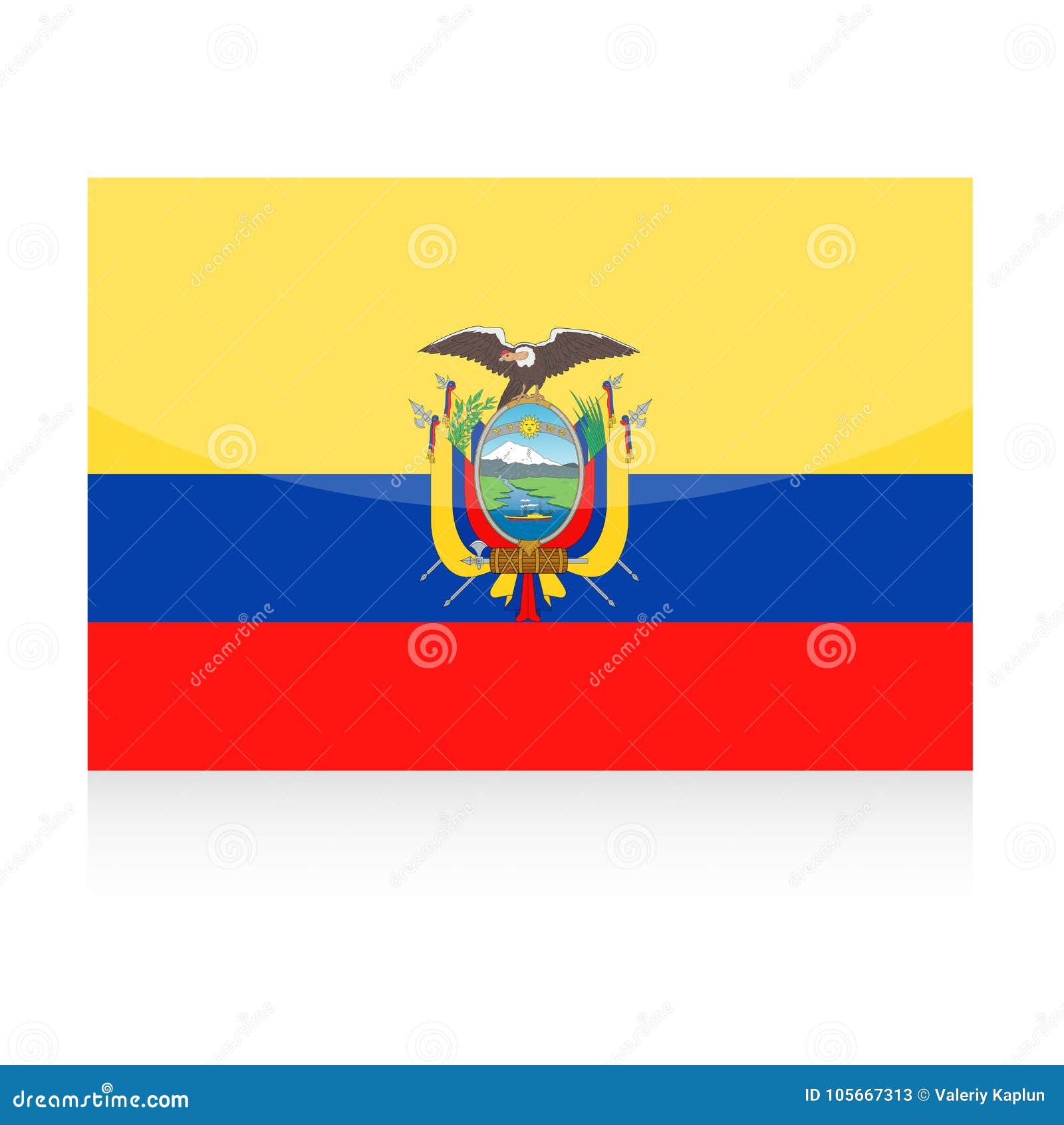 Icono Del Vector De La Bandera De Ecuador Stock de ilustración ...
