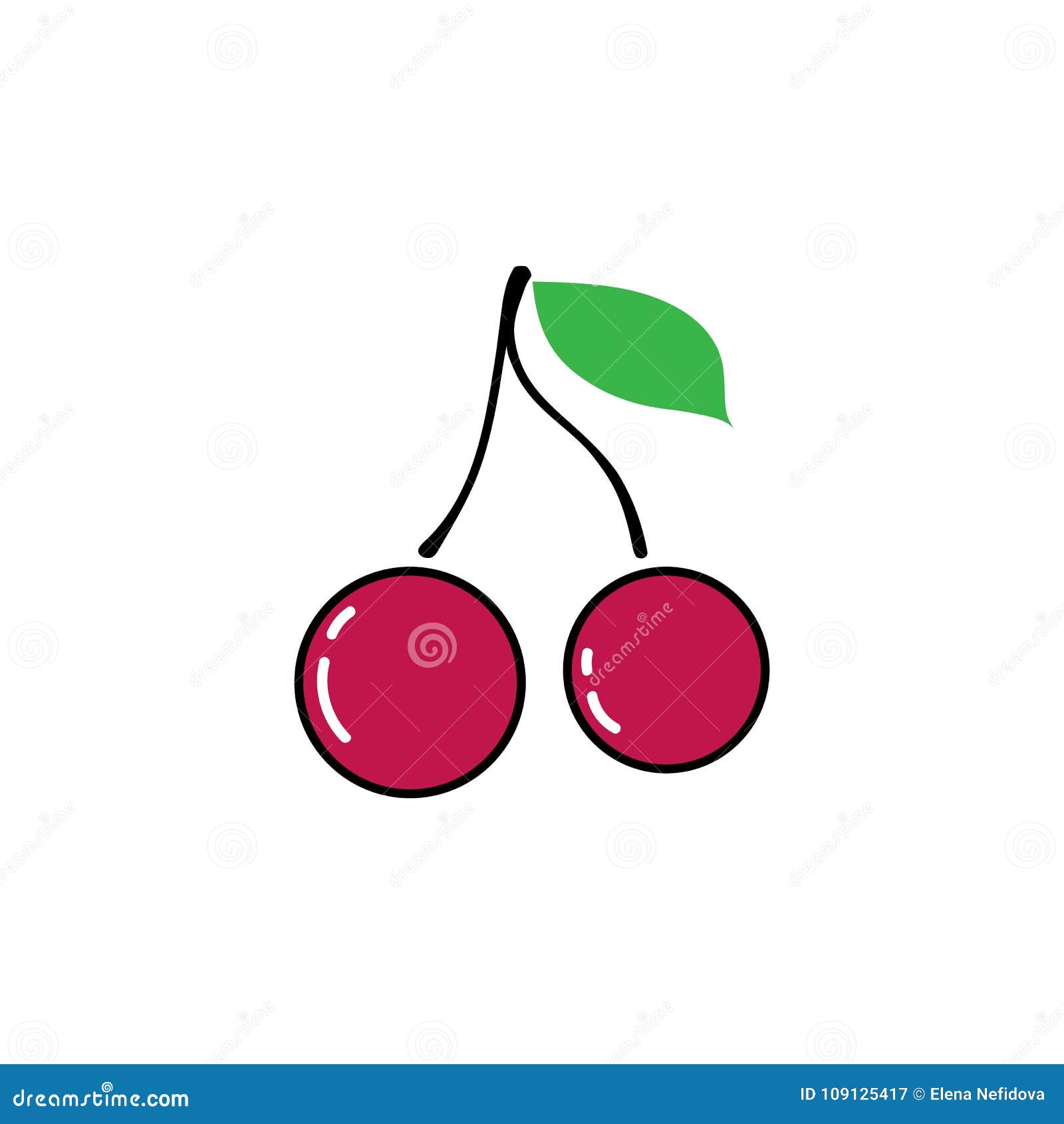 Icono Del Vector De La Cereza Ilustración del Vector - Ilustración de ...