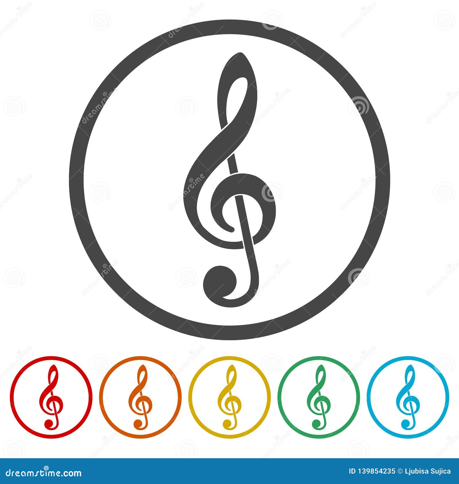 Icono Del Vector De La Clave De Sol Ilustración del Vector ...