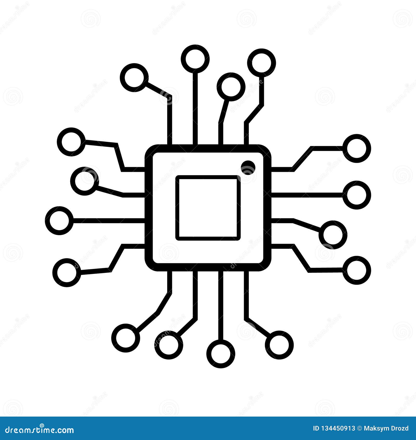 Icono del vector de la CPU ilustración del vector. Ilustración de ...