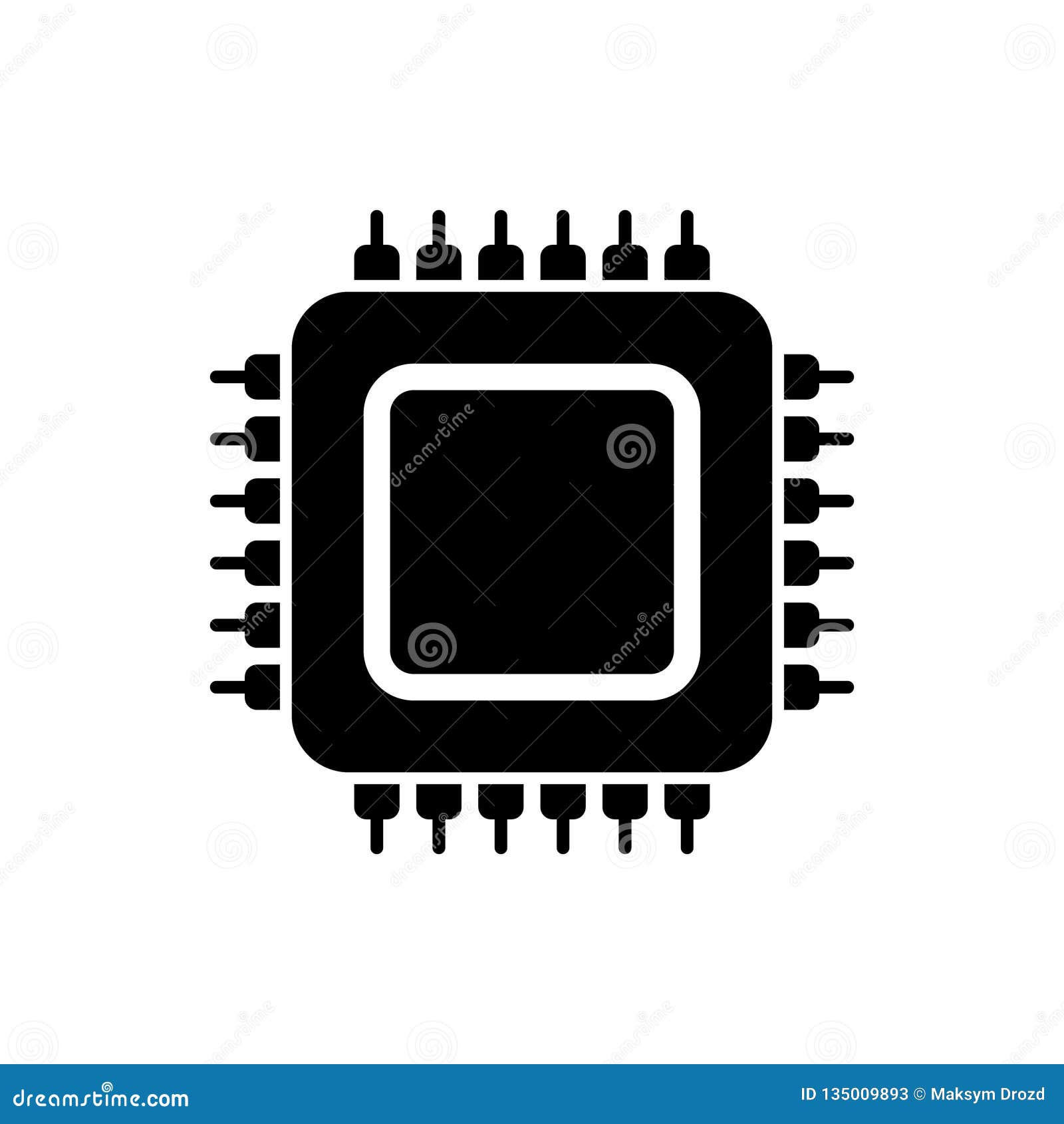 Icono del vector de la CPU stock de ilustración. Ilustración de fondo ...