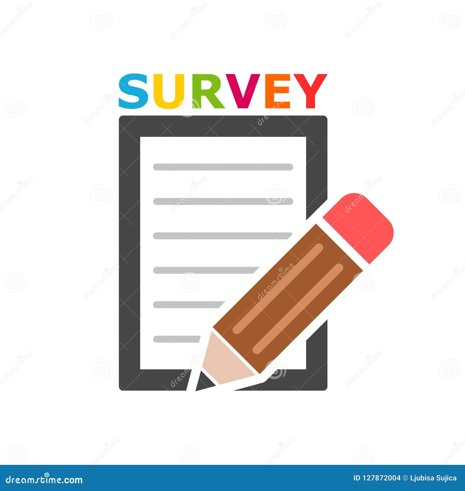 Icono Del Vector De La Encuesta Tablero De La Encuesta Documento Simple ...