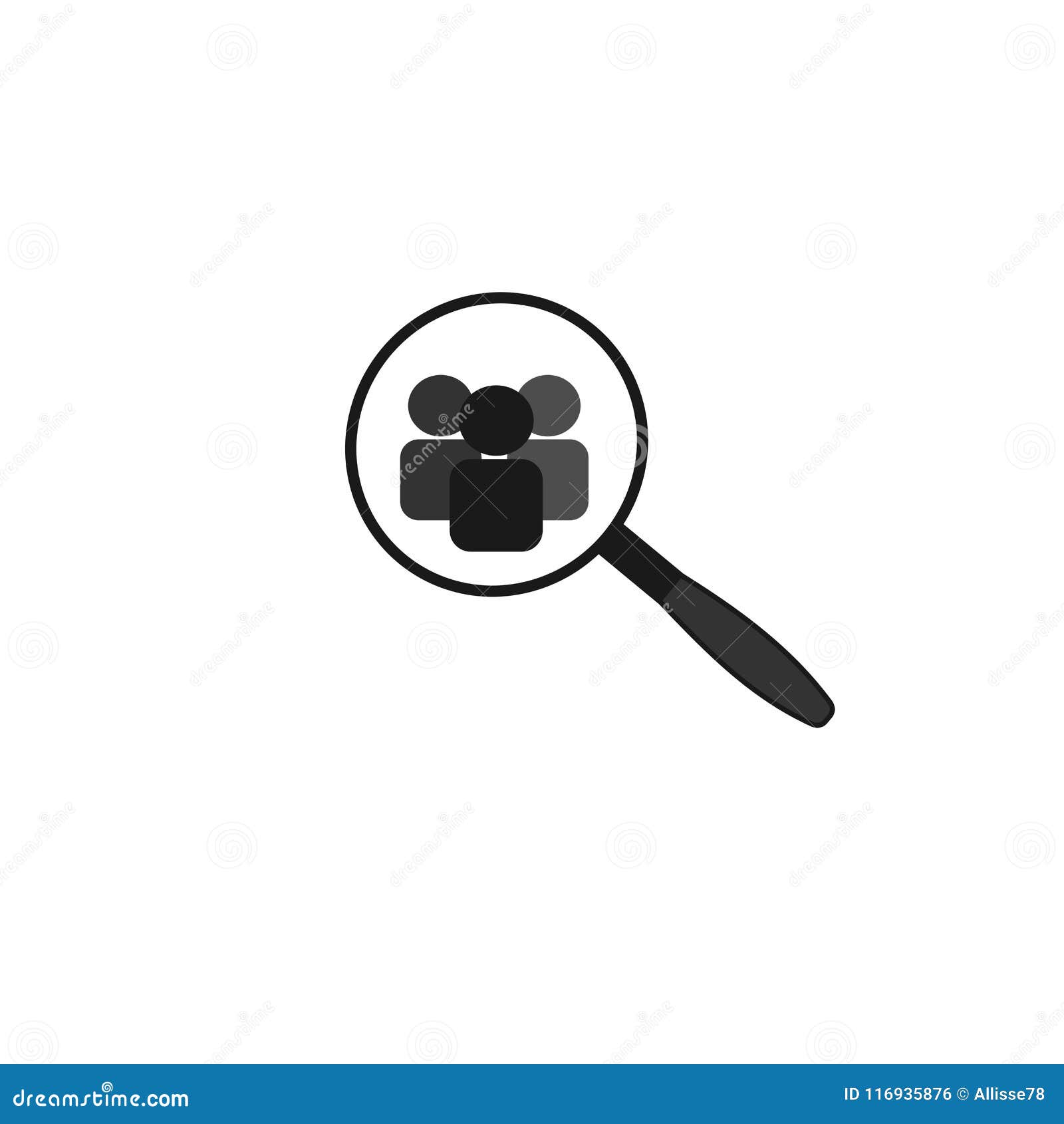 Icono Del Vector De La Gente Del Hallazgo Con La Lupa Ilustración del ...