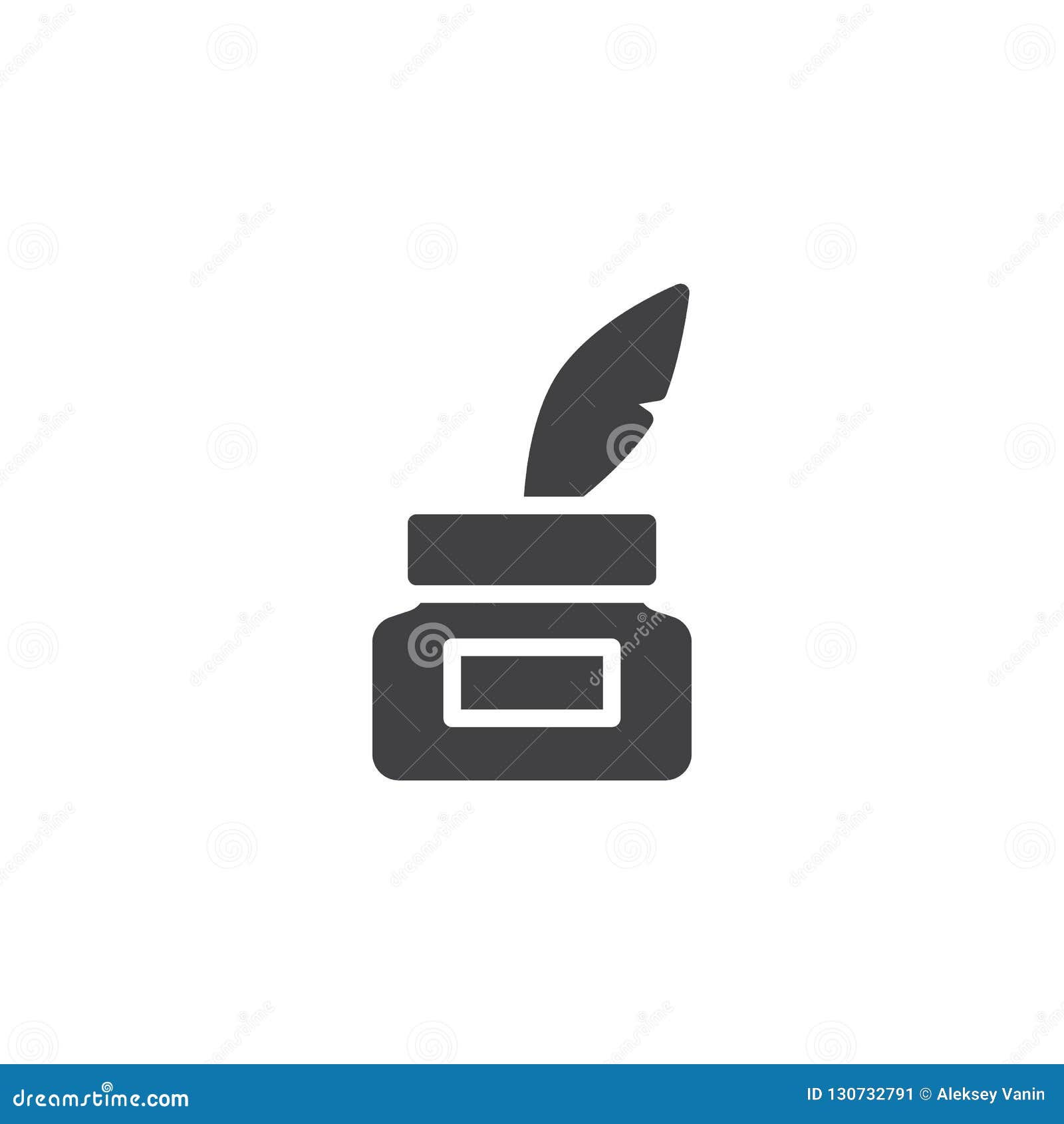 Icono Del Vector De La Pluma Del Tintero Y De La Pluma Ilustración del ...