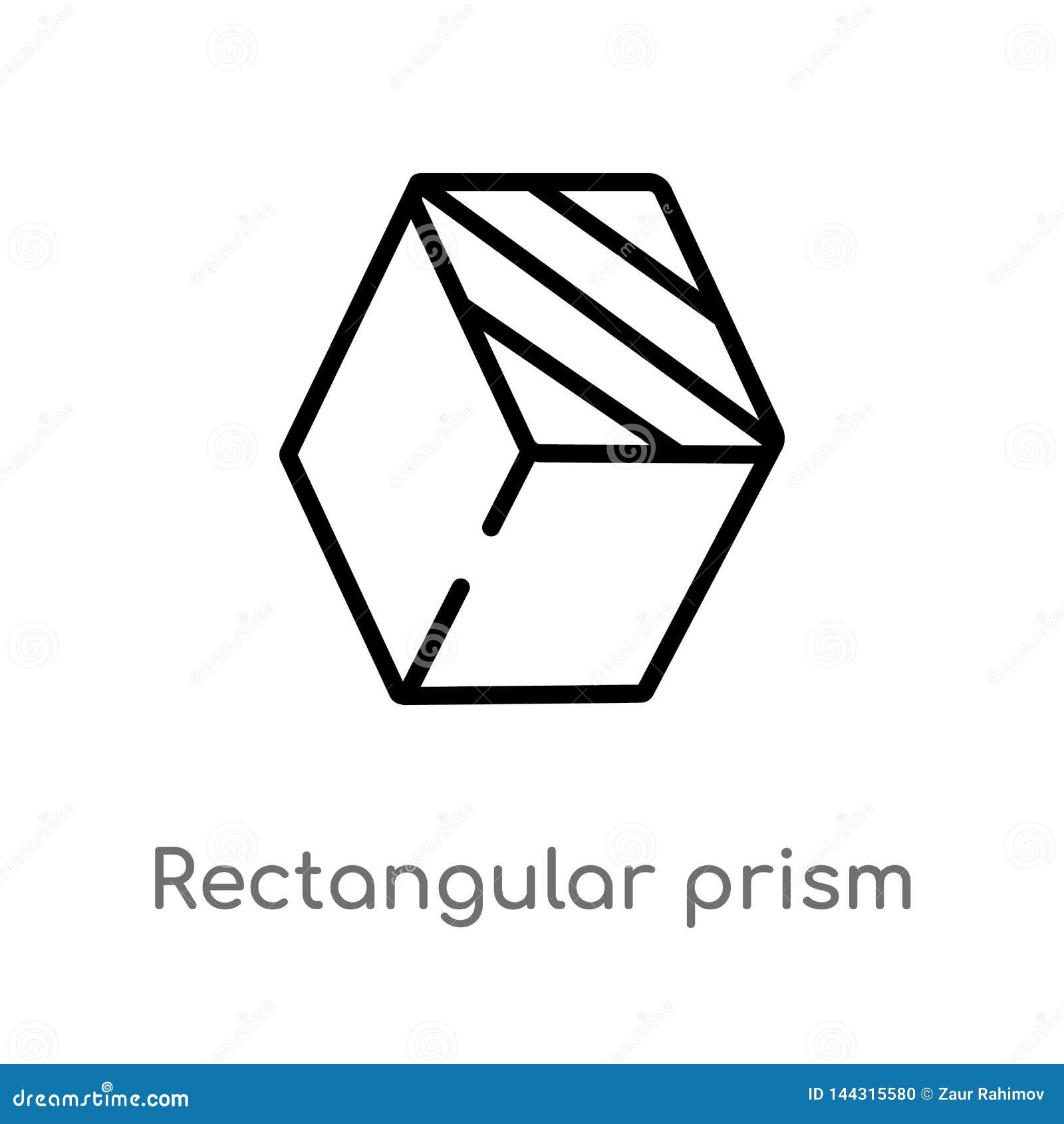 Icono Del Vector De La Prisma Rectangular Del Esquema L?nea Simple ...