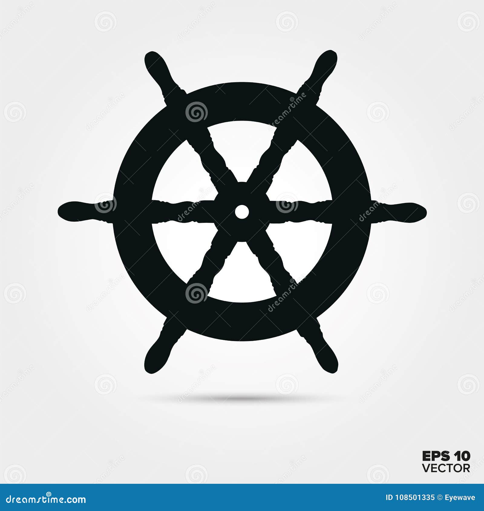 Icono Del Vector De La Silueta Del Timón Ilustración del Vector ...