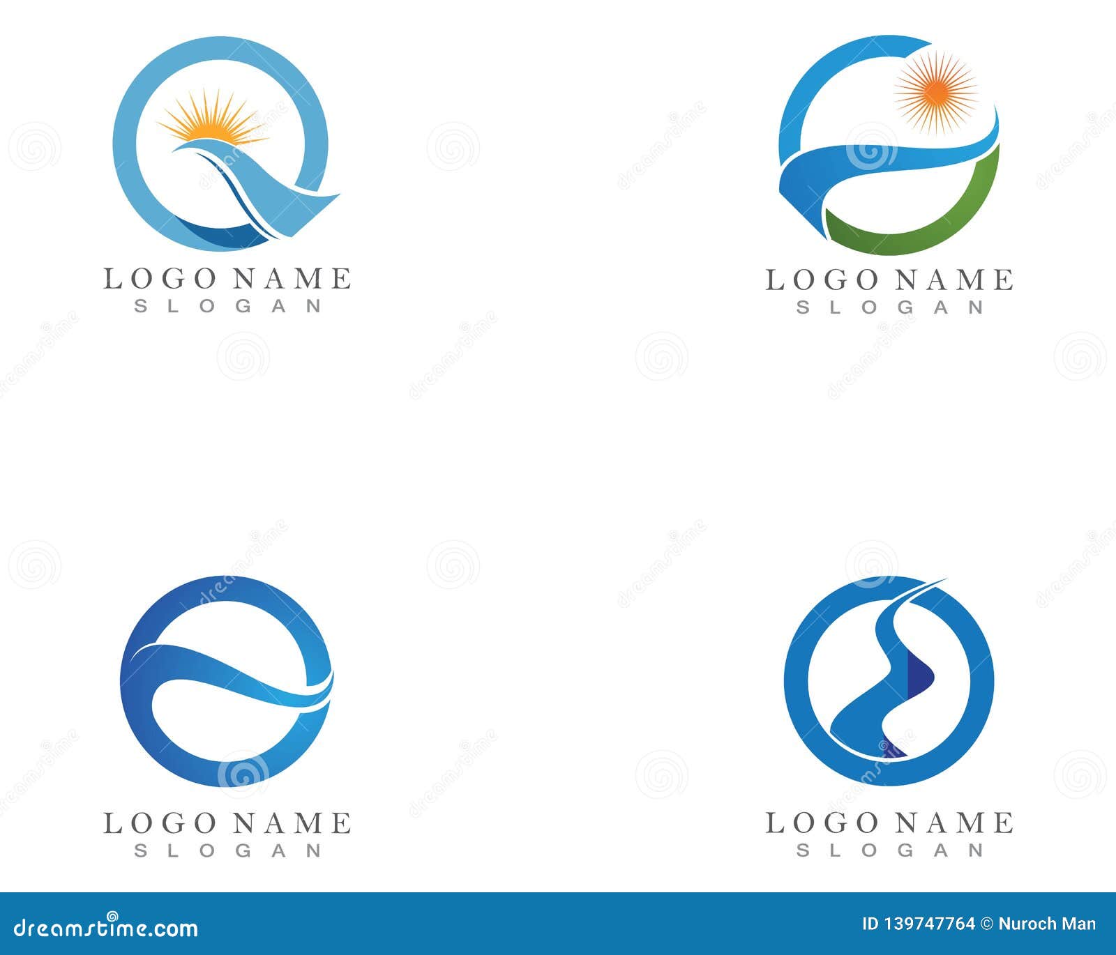 Icono Del Vector De Logo Template Del Río Stock de ilustración ...