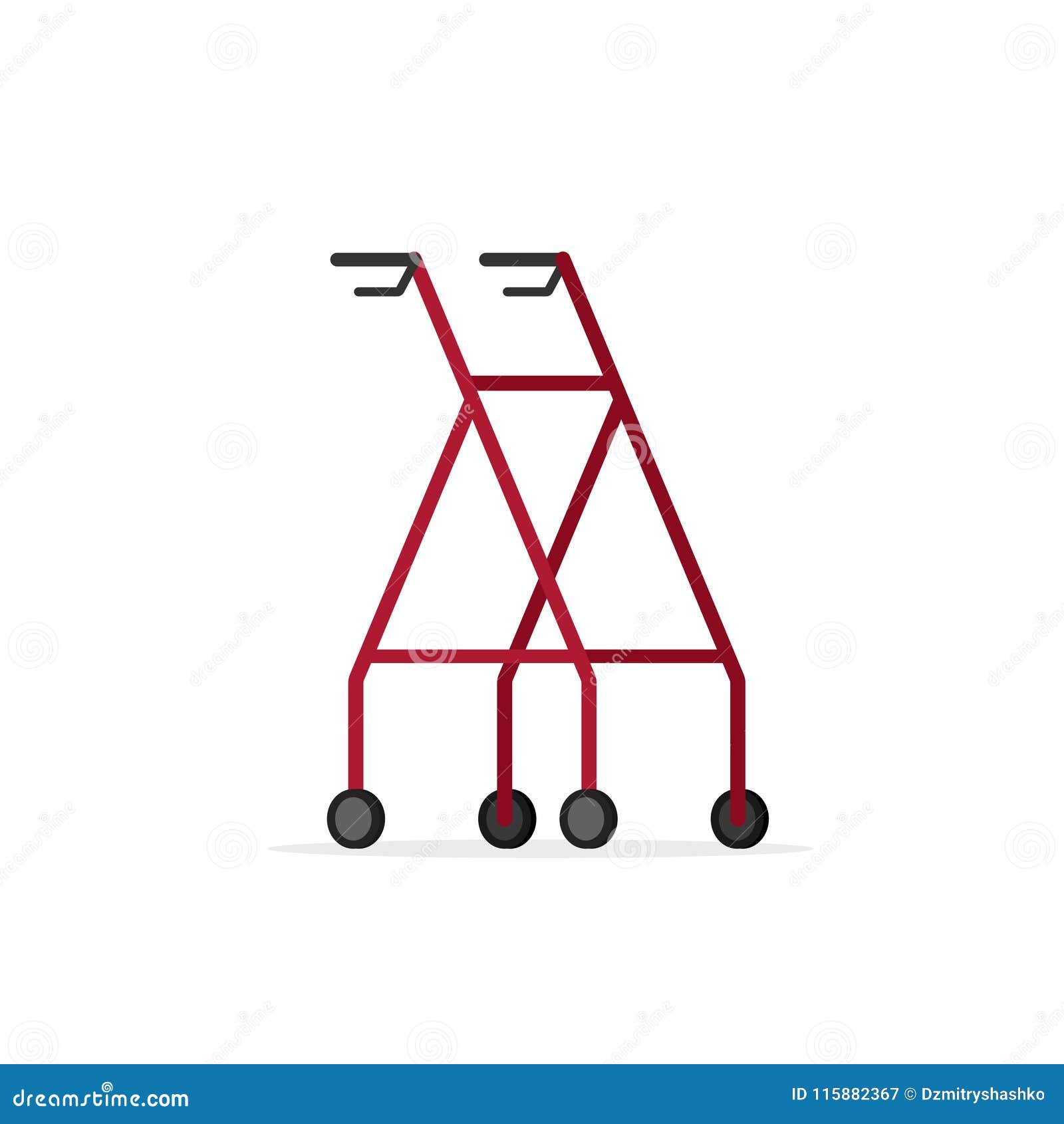 Icono Del Vector De Rollator Ilustración del Vector - Ilustración de ...