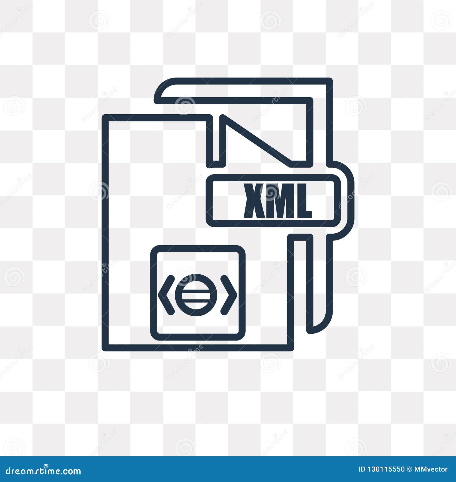 Icono Del Vector De Xml Aislado En El Fondo Transparente, Xml Linear T ...