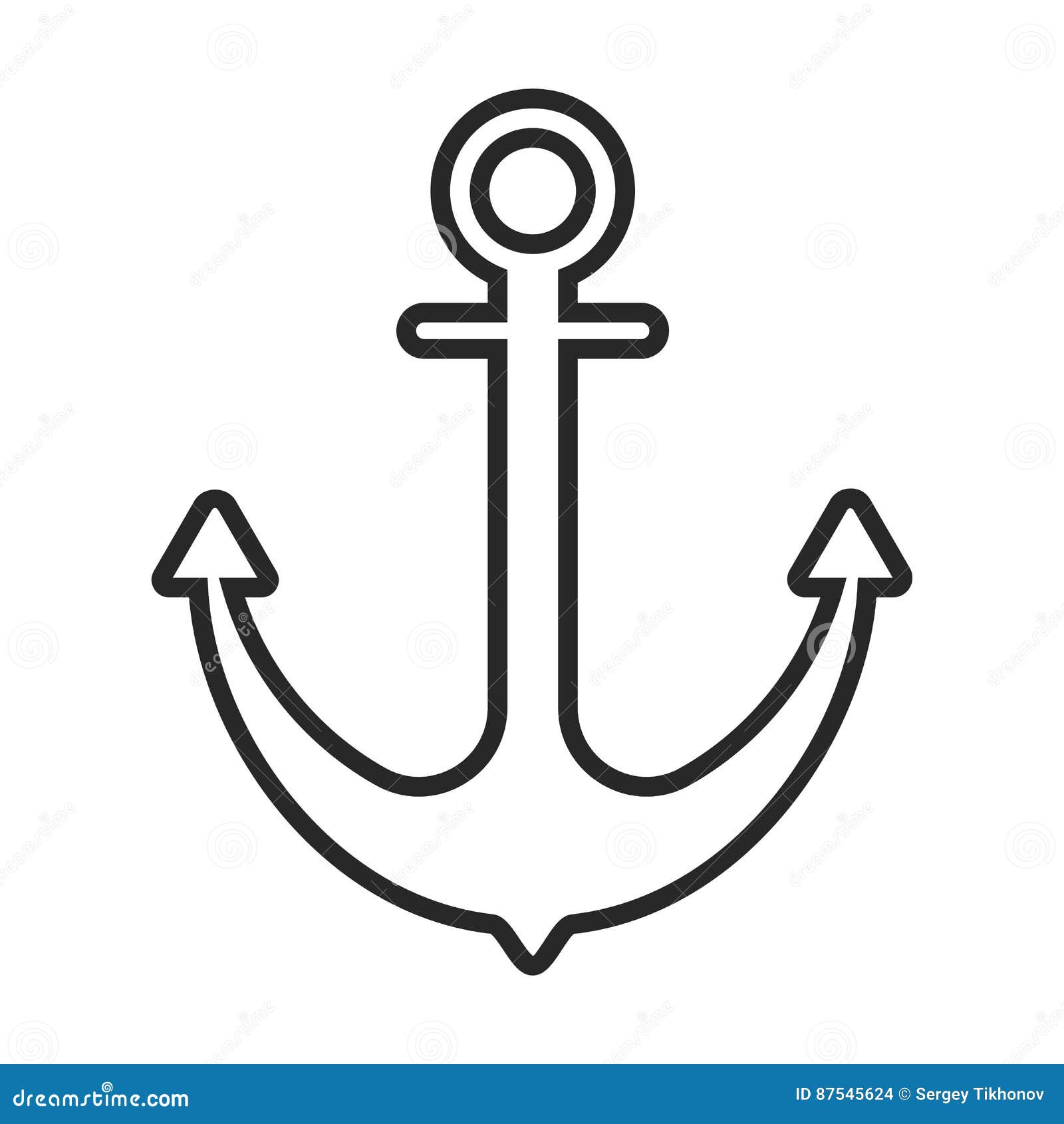 Icono del vector del ancla ilustración del vector. Ilustración de ...