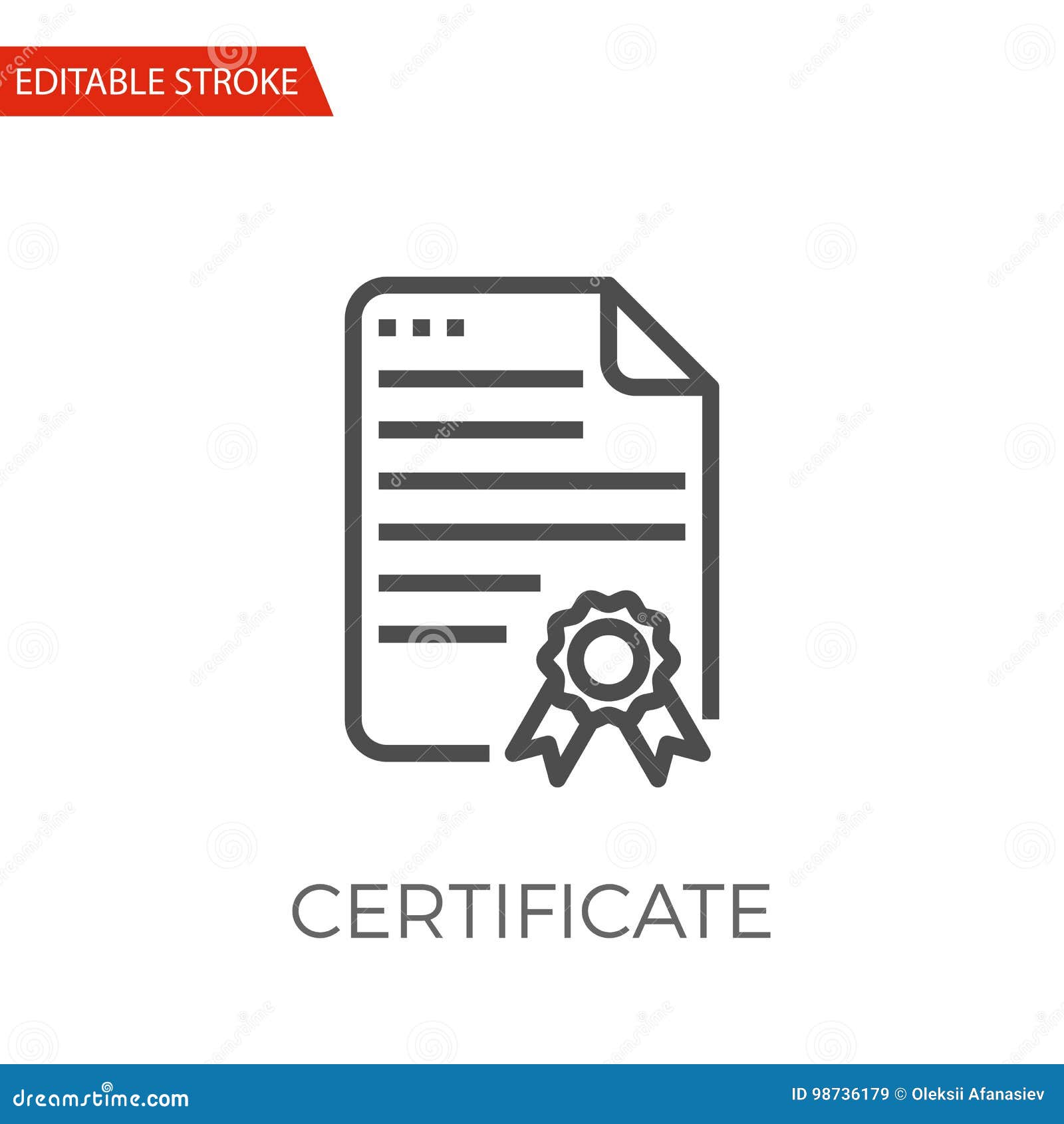 Icono Del Vector Del Certificado Ilustración del Vector - Ilustración ...