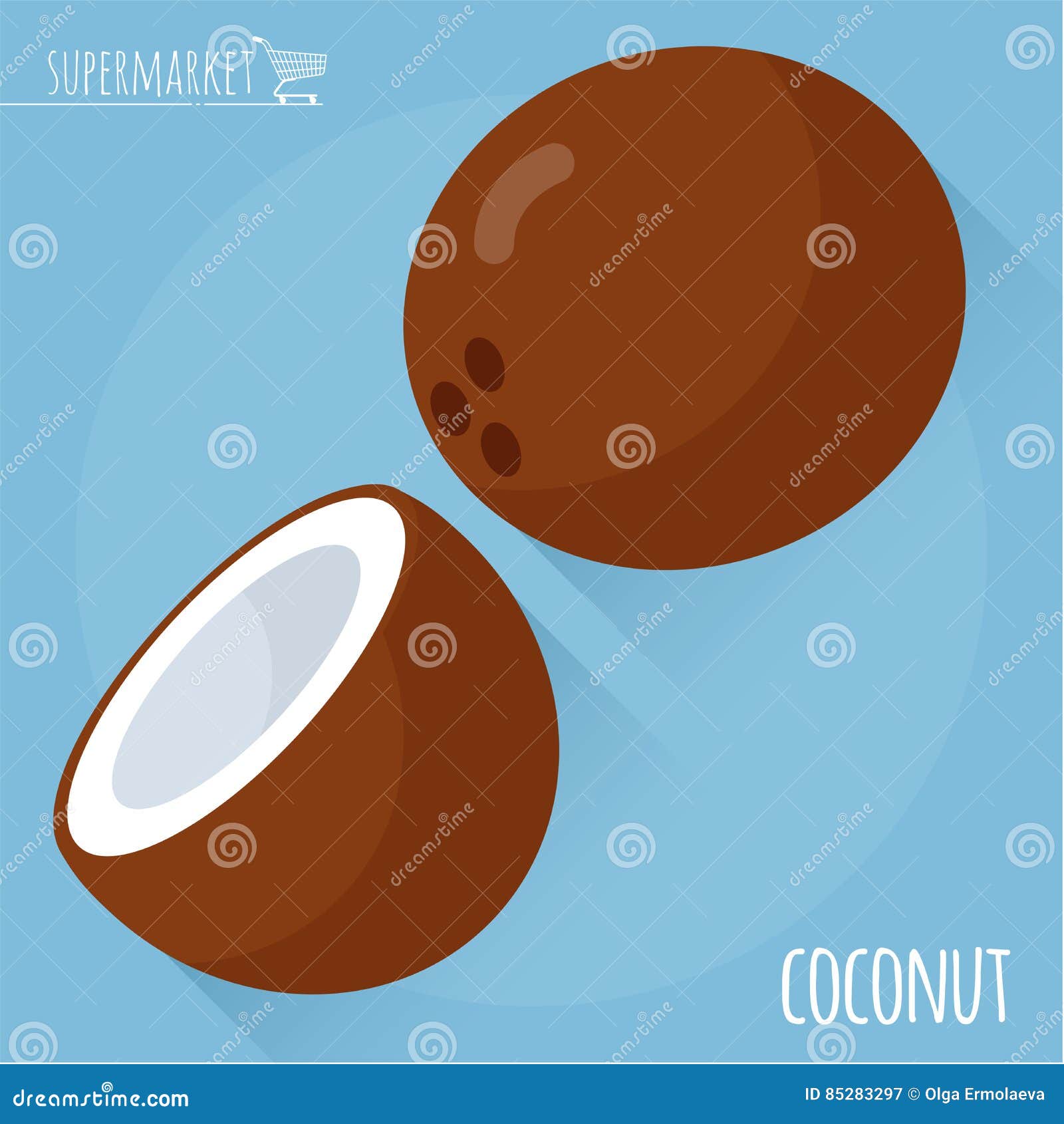 Icono del vector del coco ilustración del vector. Ilustración de duro ...