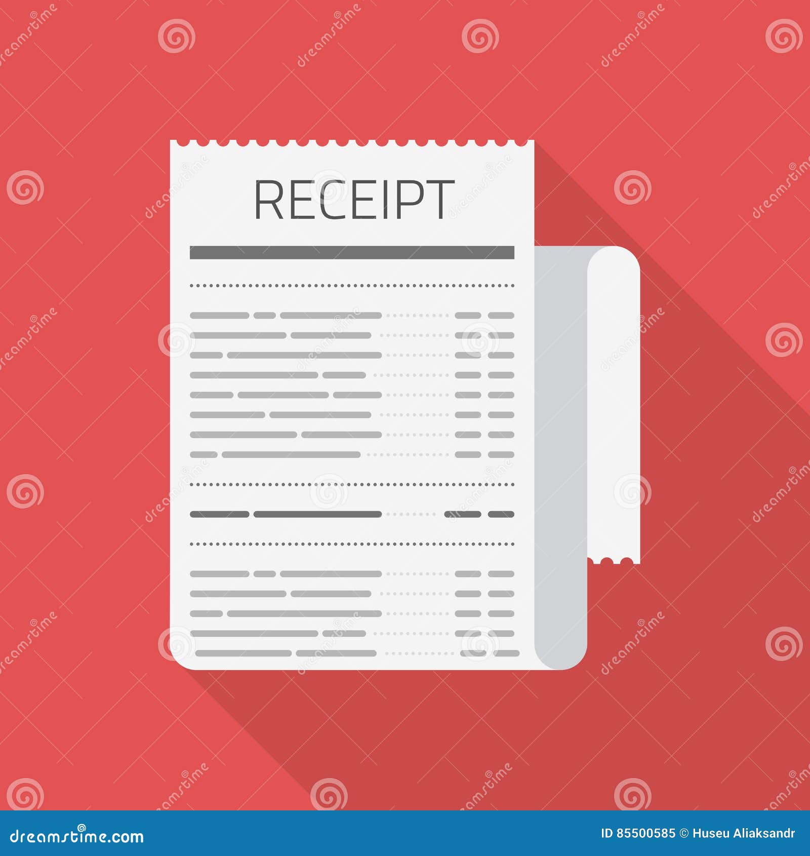 Icono Del Vector Del Recibo En Rojo Ilustración del Vector ...