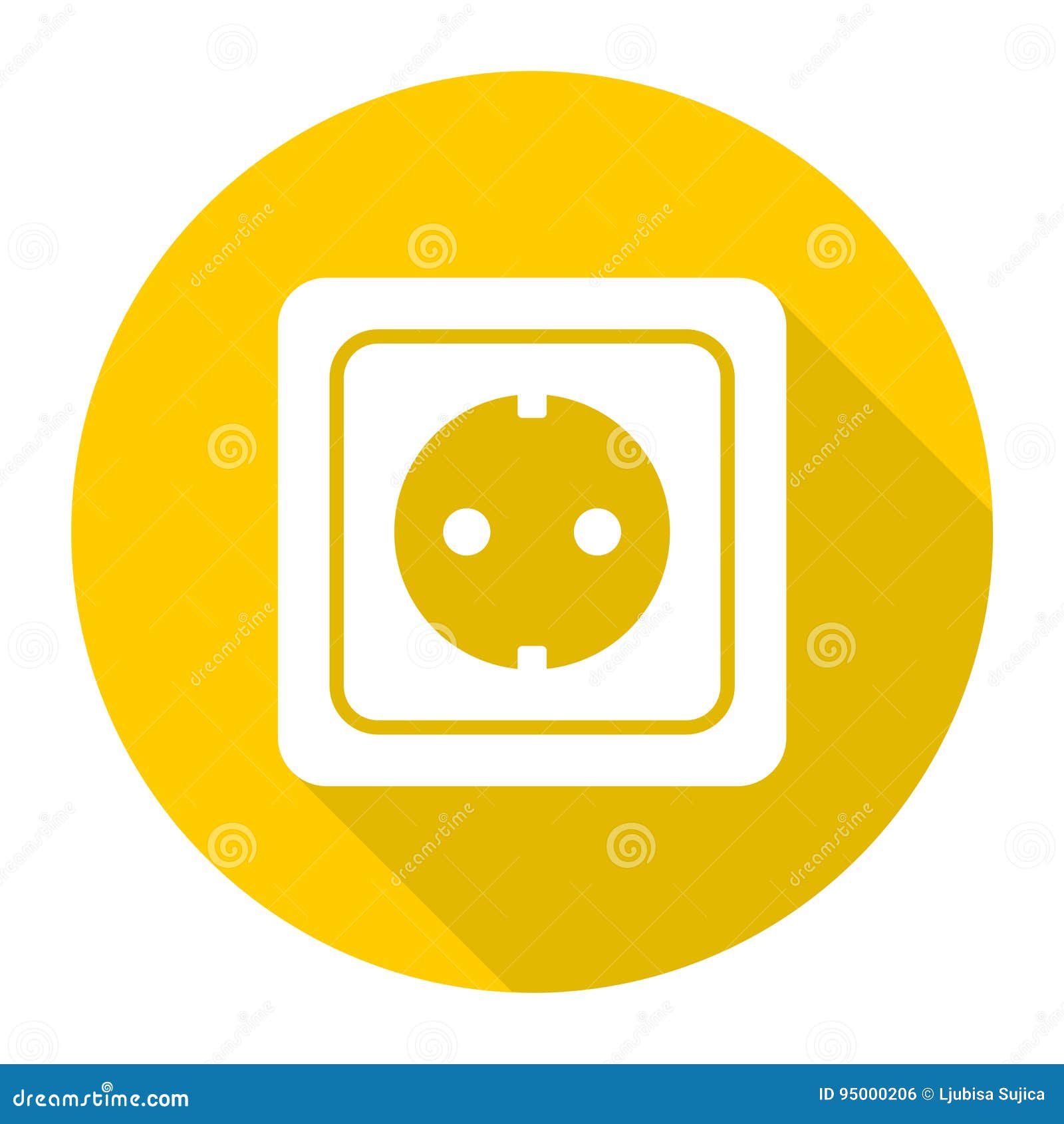 Icono Del Vector Del Zócalo De Poder Con La Sombra Larga Ilustración ...