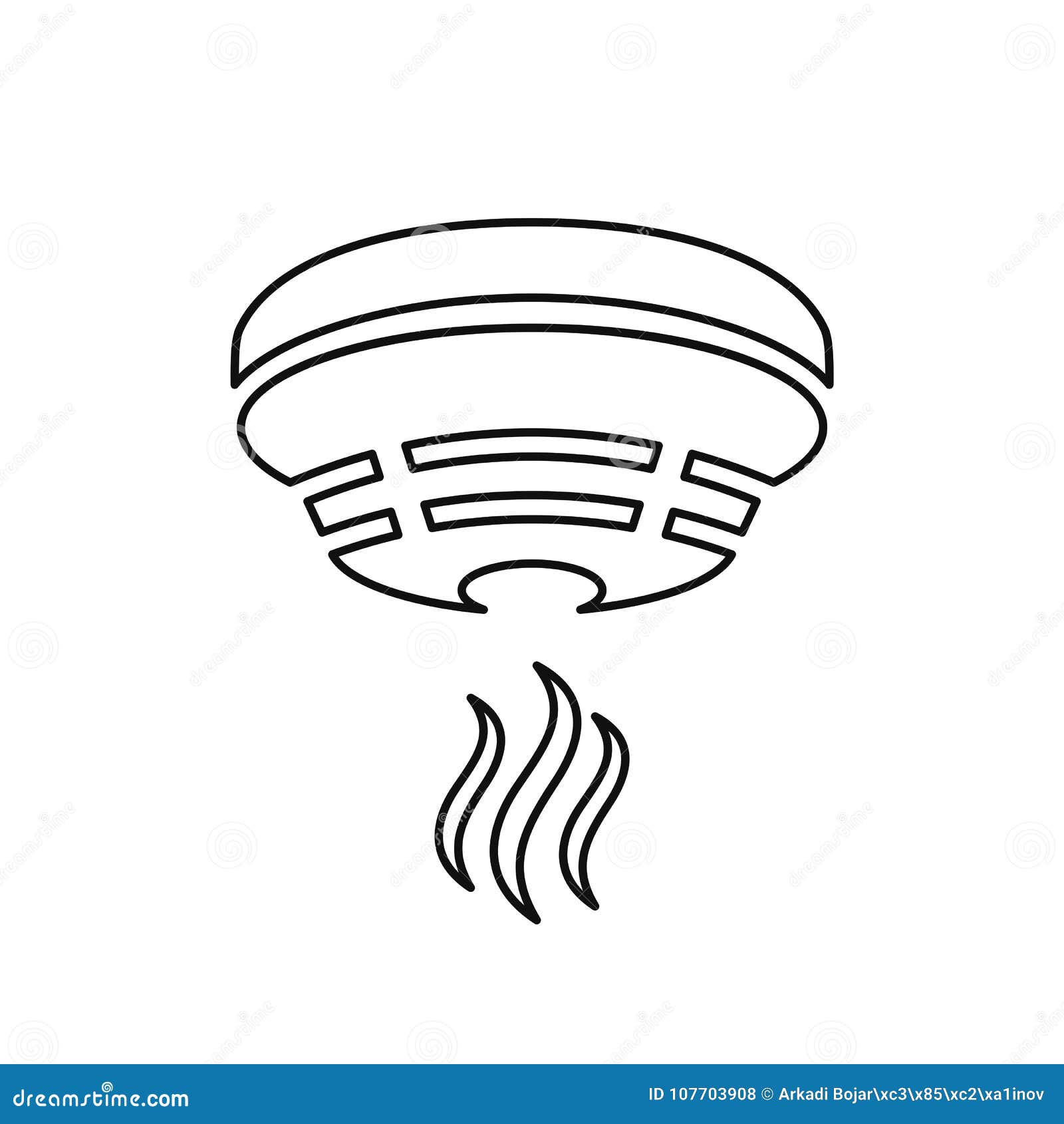 Icono Del Vector Del Detector De Humo Del Esquema Ilustración del ...