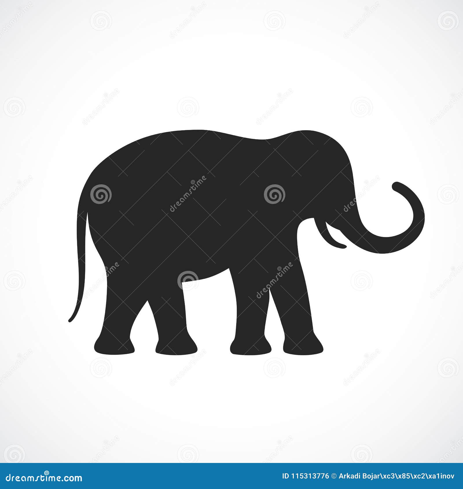 Icono Del Vector Del Elefante Ilustración del Vector - Ilustración de ...