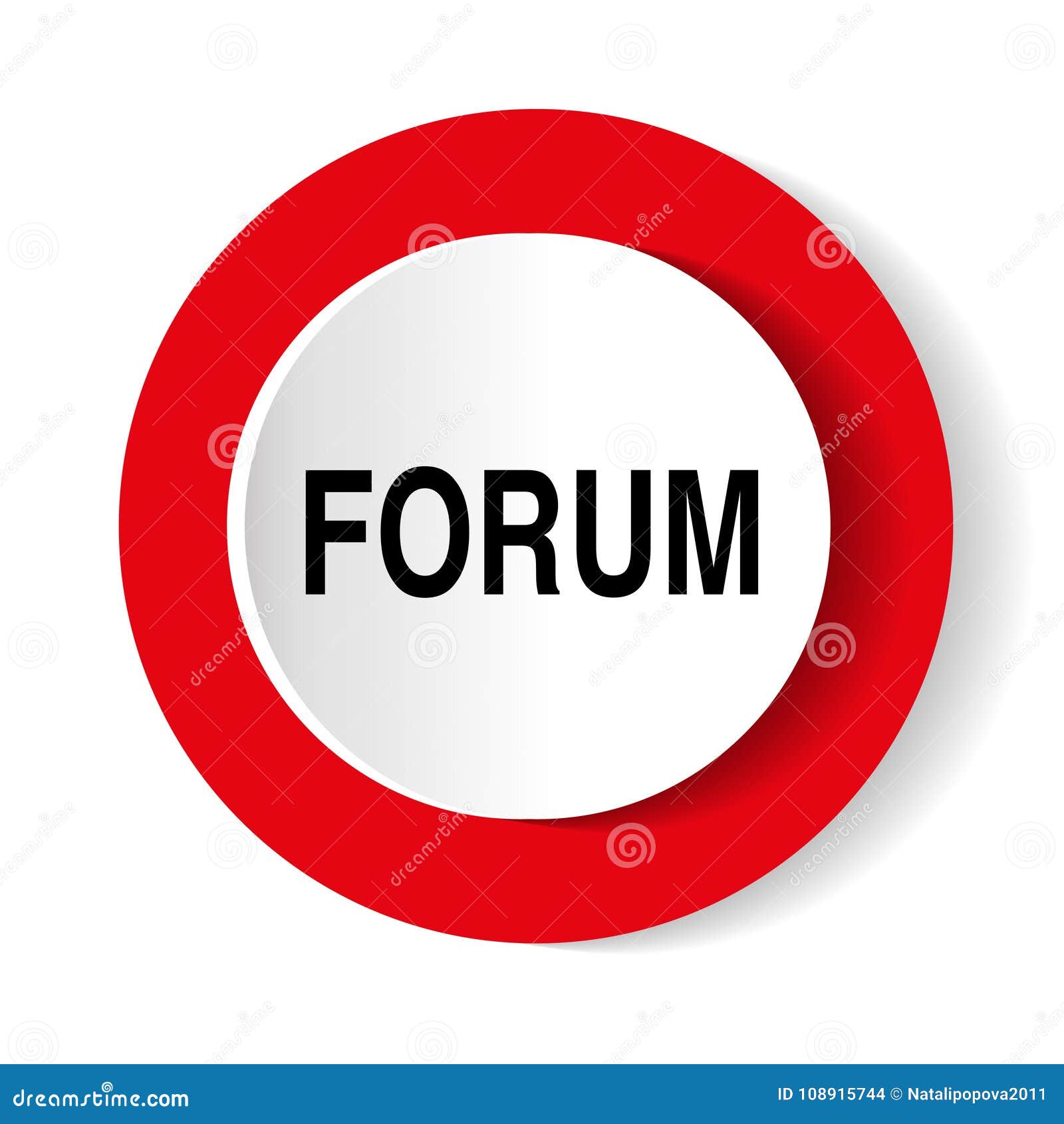 Icono Del Vector Del Foro Icono Rojo Redondo Ilustración del Vector ...