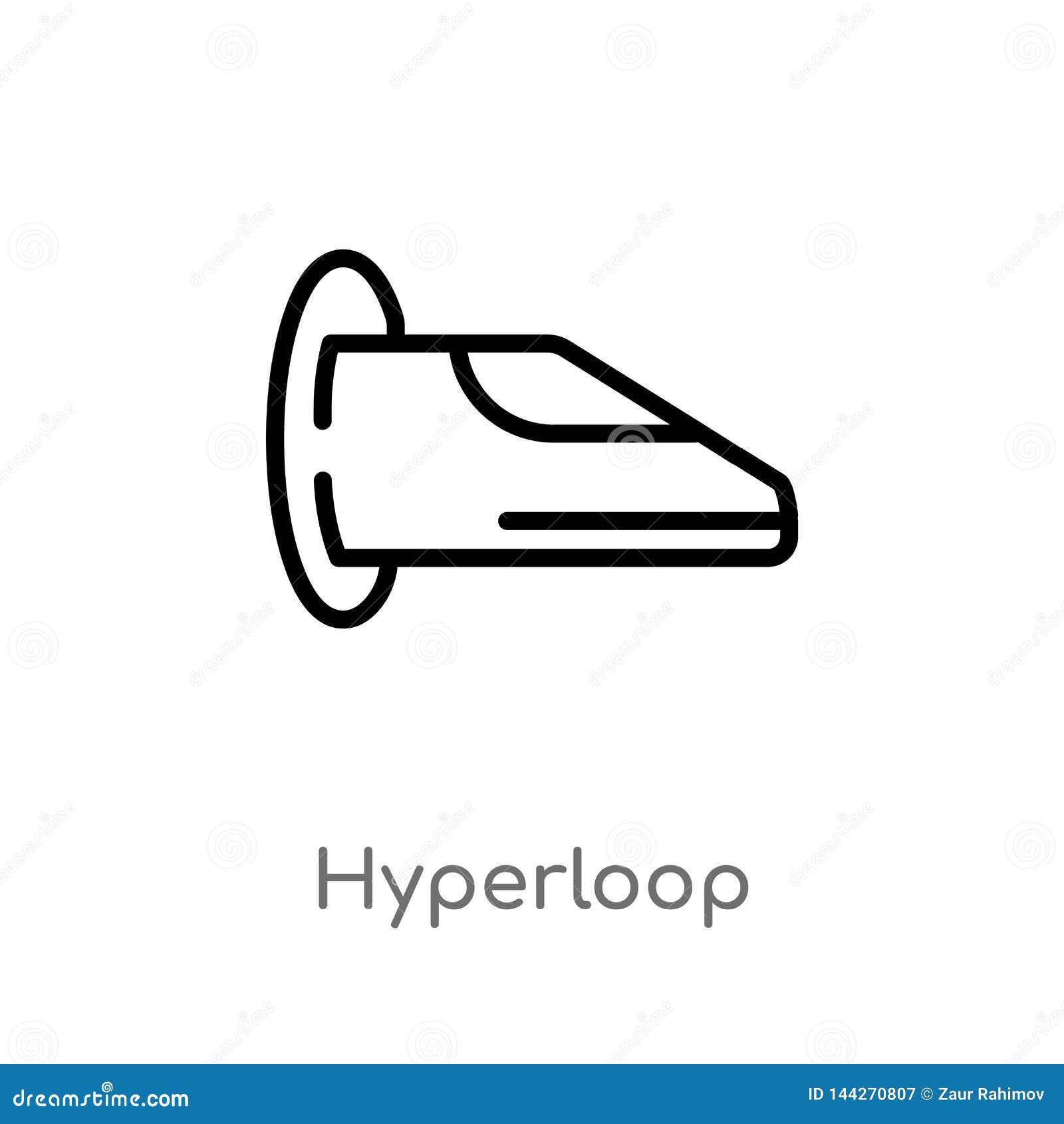 Icono Del Vector Del Hyperloop Del Esquema L?nea Simple Negra Aislada Ejemplo Del Elemento Del ...