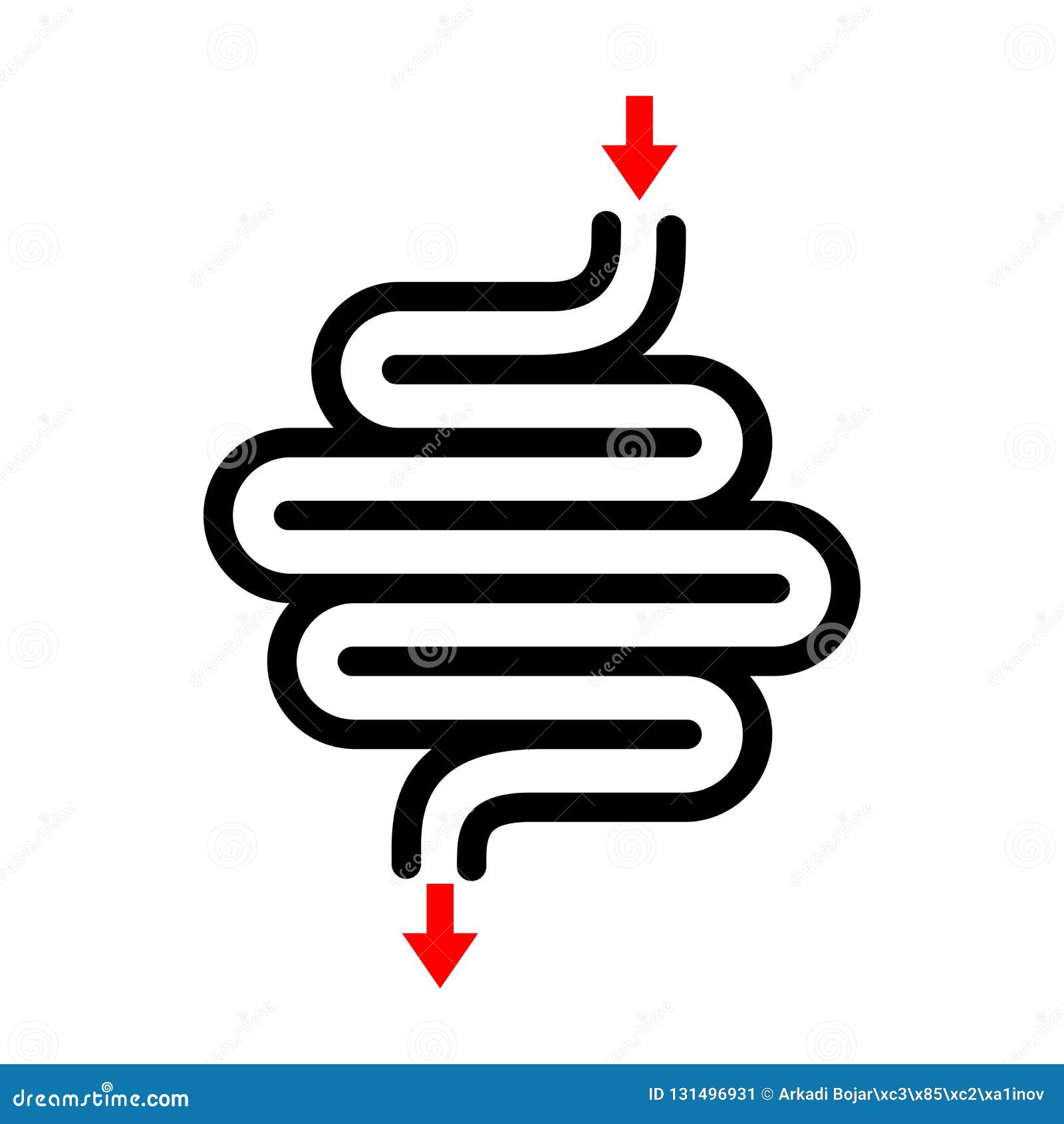 Icono Del Vector Del Intestino Ilustración del Vector - Ilustración de ...