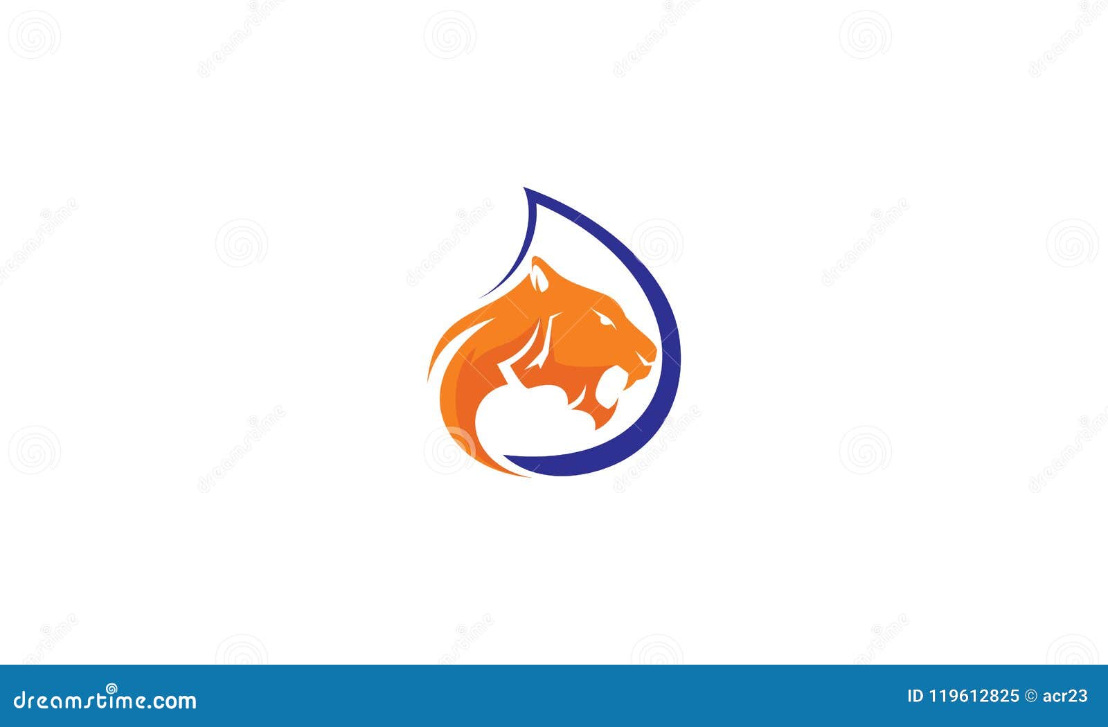 Icono Del Vector Del Logotipo Del Agua Del Tigre Ilustración del Vector ...