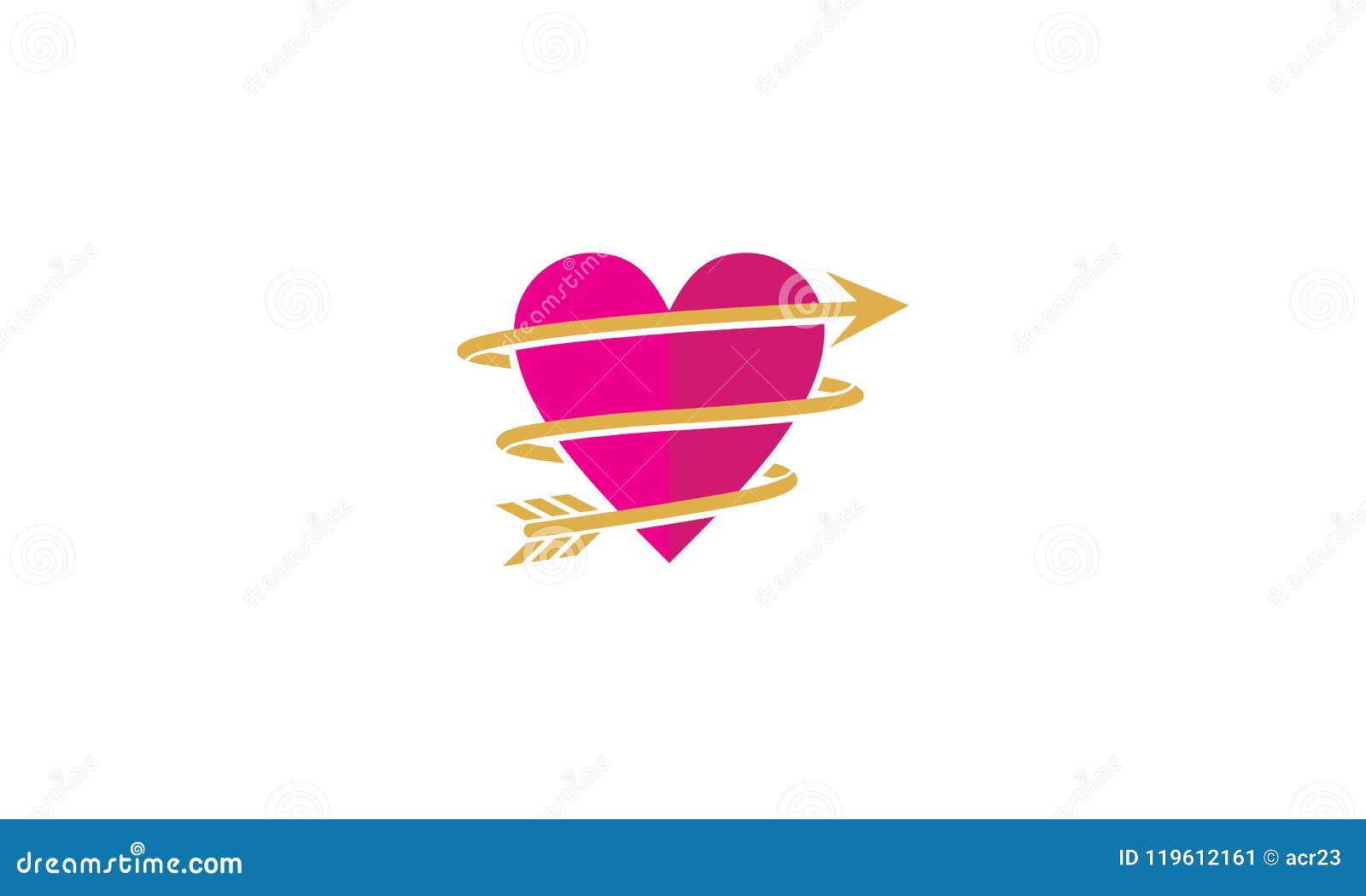 Icono Del Vector Del Logotipo De La Flecha De Amor Ilustración del ...