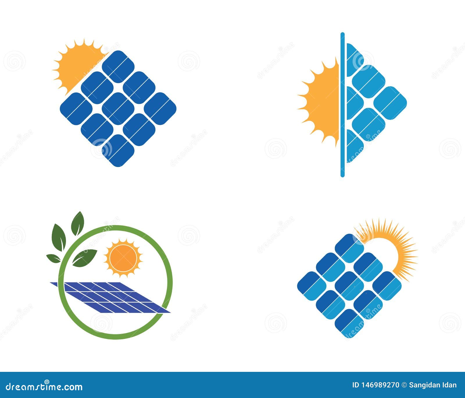 Icono Del Vector Del Logotipo Del Panel Solar Ilustración del Vector ...